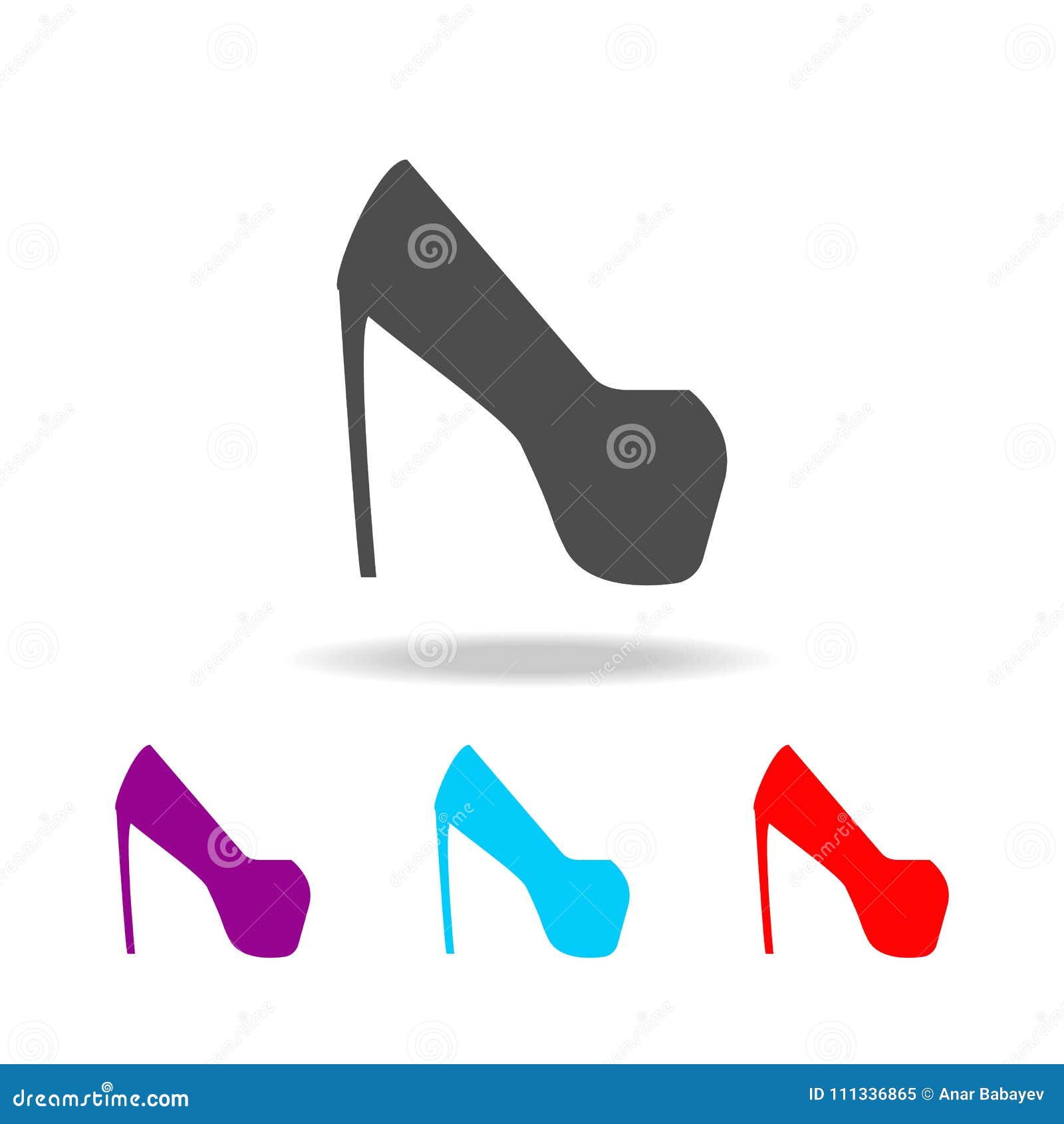 Platform Shoes Icon. Elements of Clothes in Multi Colored Icons for ...