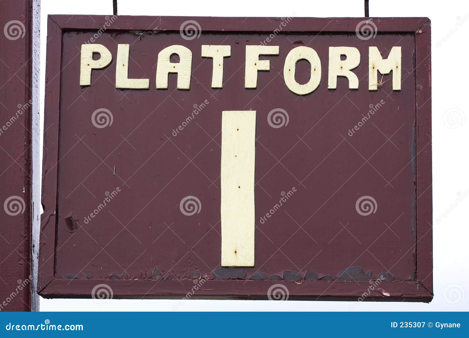 Platform sign stock image. Image of numbered, station, post - 235307