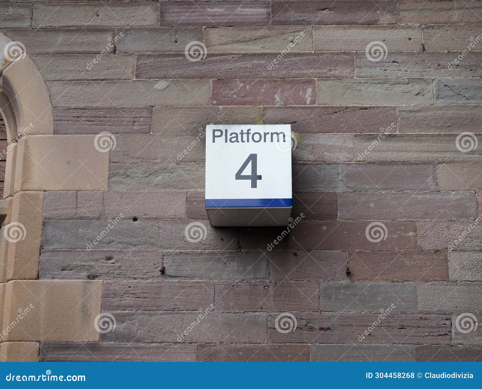 Platform 4 sign at station stock photo. Image of railway - 304458268
