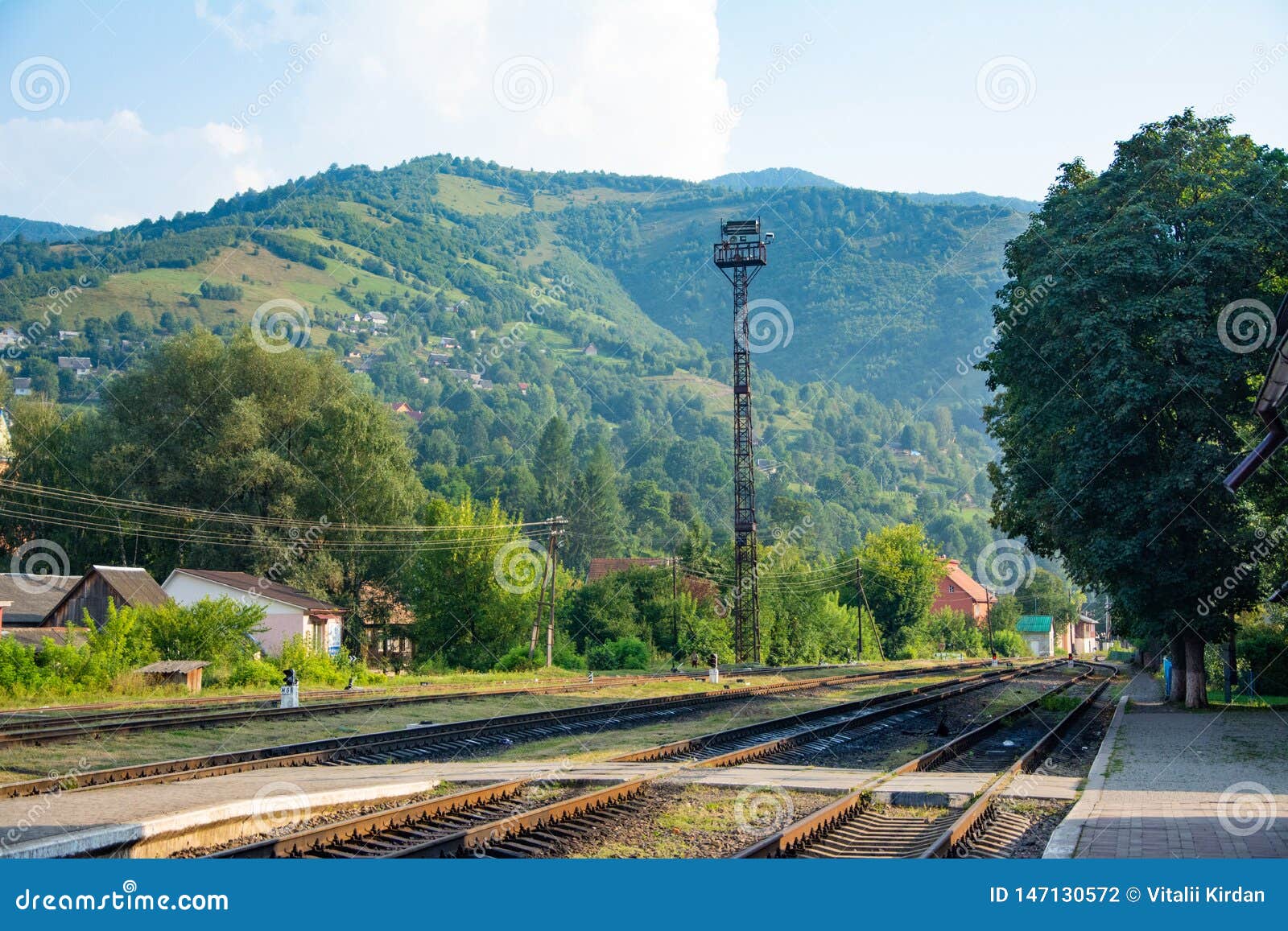 The Platform of a Small Train Station in the Mountains Stock Photo ...