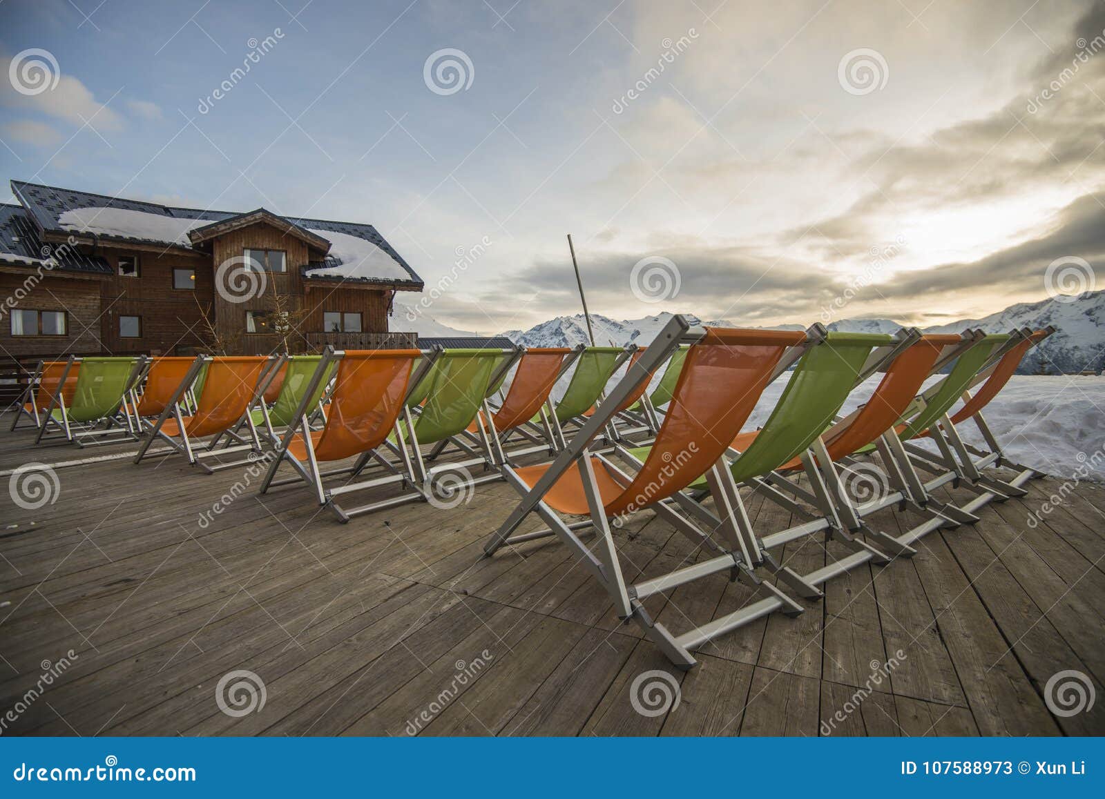 A Platform in the Snow Mountain of Alps Stock Image - Image of snow ...