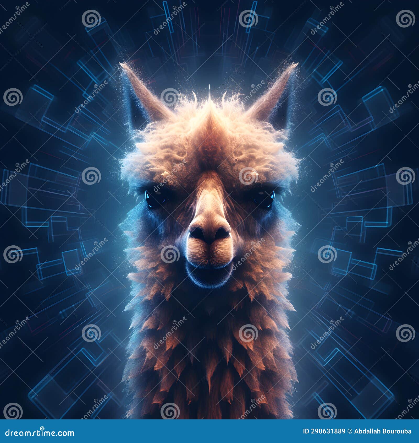 A Platform Software with the Face of Lama Stock Illustration ...
