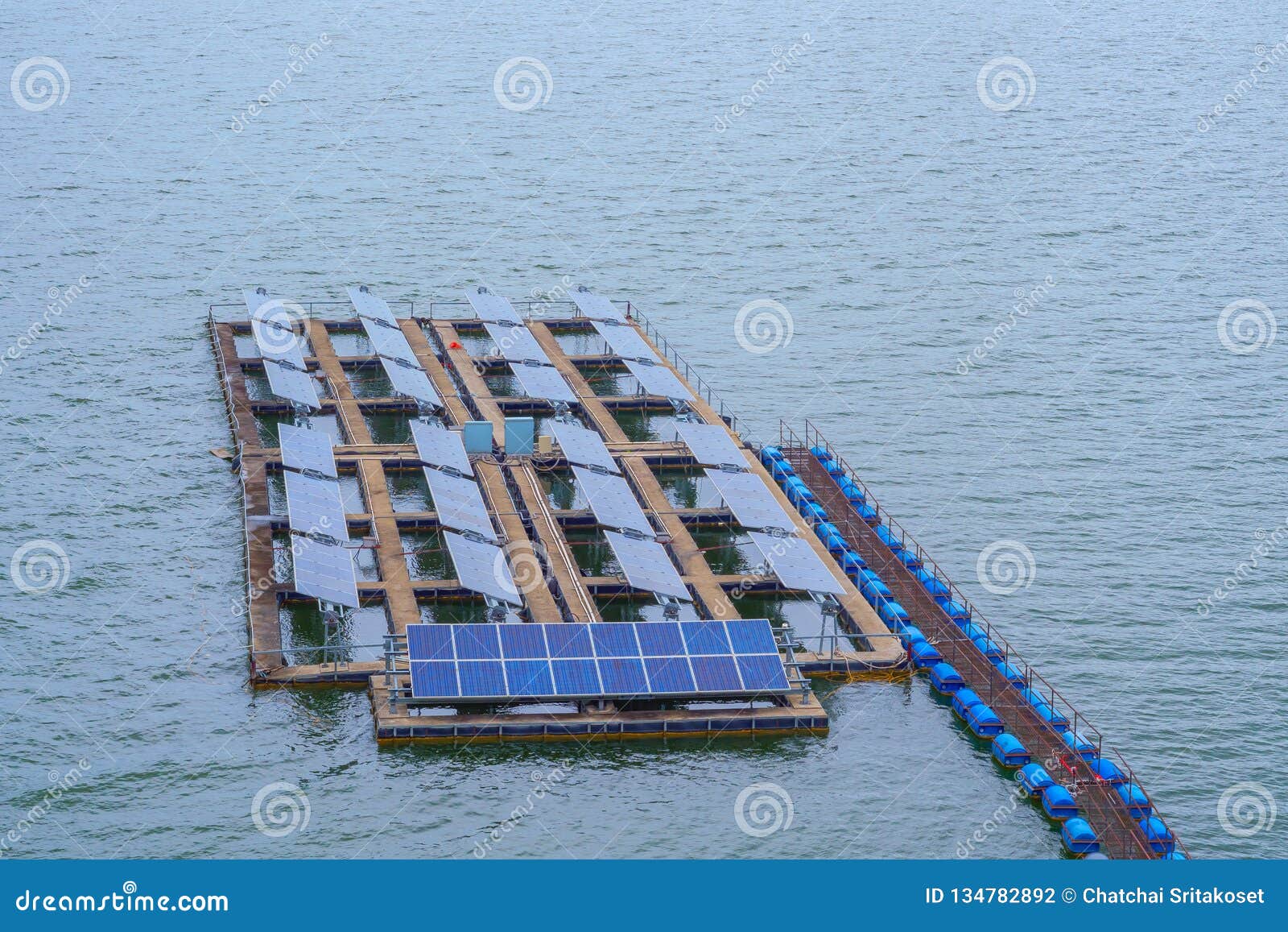Platform for Solarcell, Panel Floating on the Water Stock Photo - Image ...
