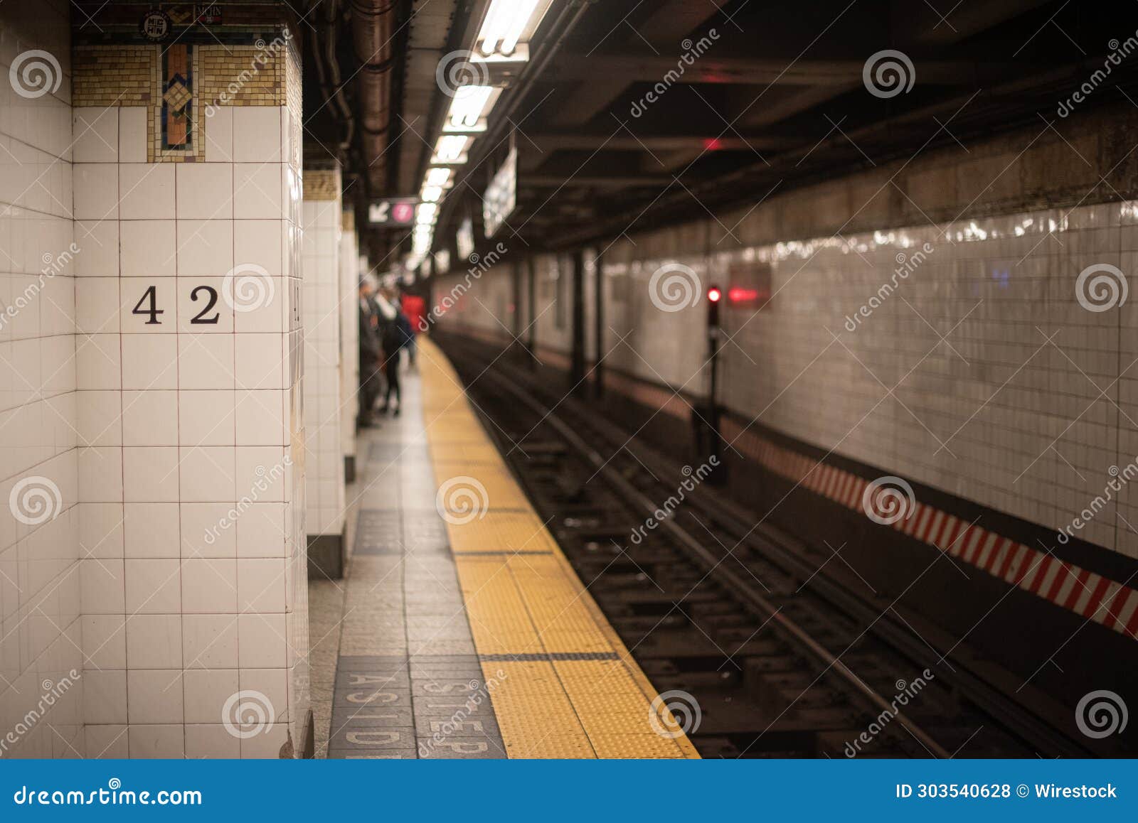 Platform in the Subway of New York City Stock Photo - Image of train ...