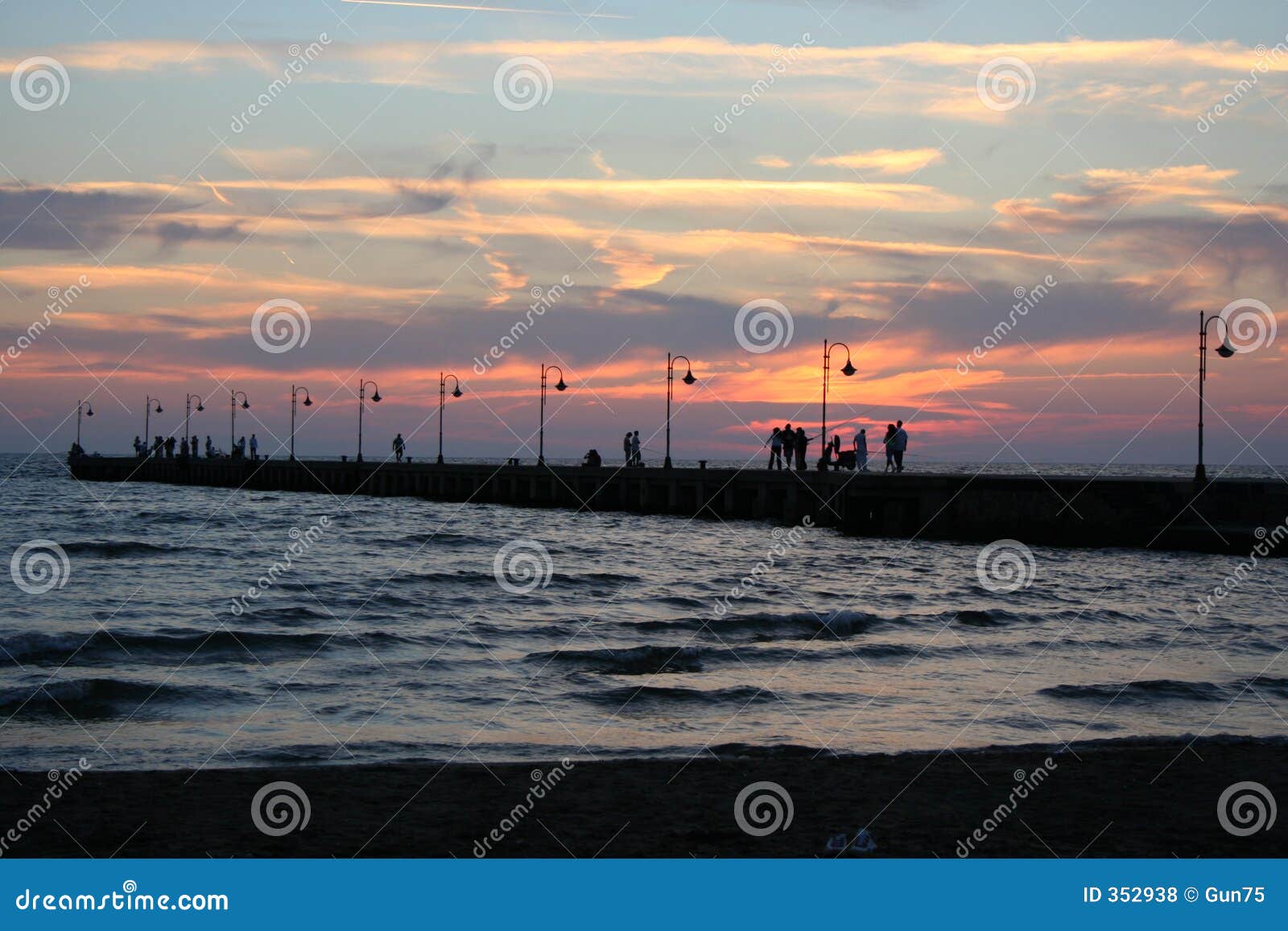 Platform at Sunset stock photo. Image of beach, boats, pier - 352938