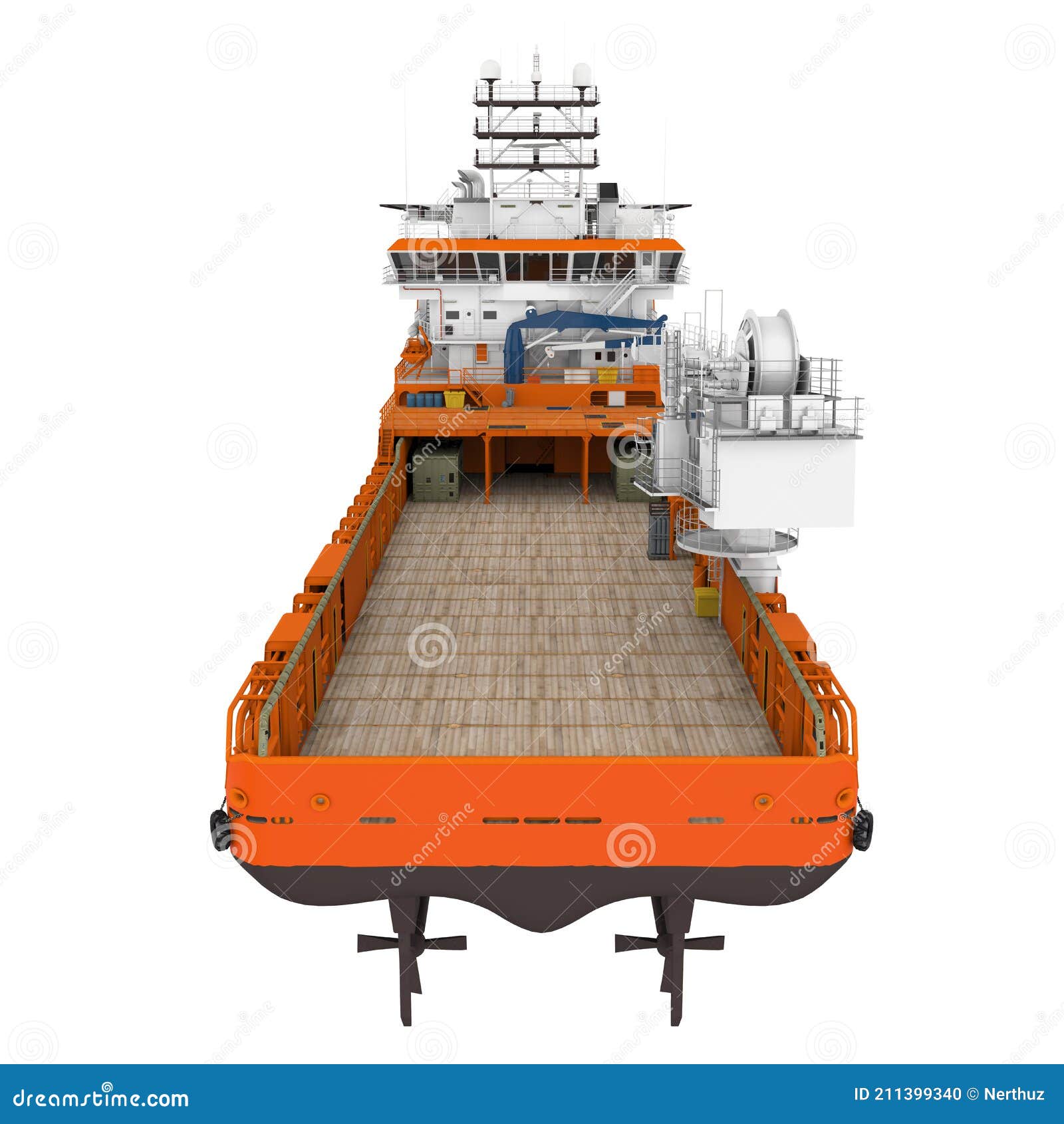Platform Supply Vessel Ship Isolated Stock Illustration - Illustration ...