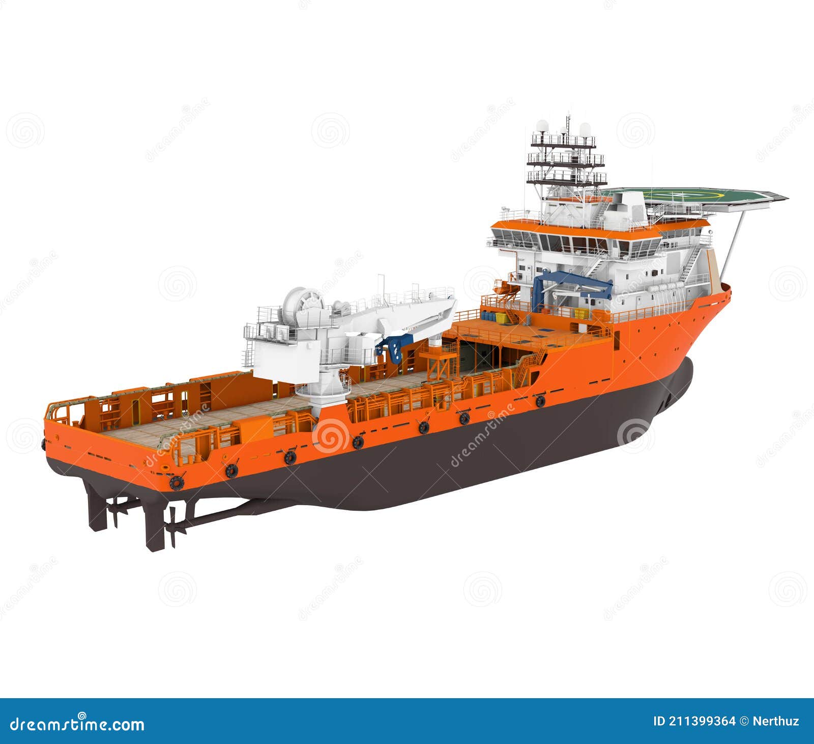 Platform Supply Vessel Ship Isolated Stock Illustration - Illustration ...