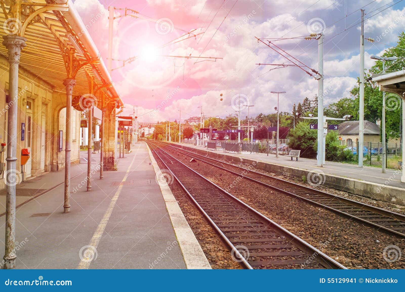 Platform the Train Station of Provincial French Town Stock Image ...