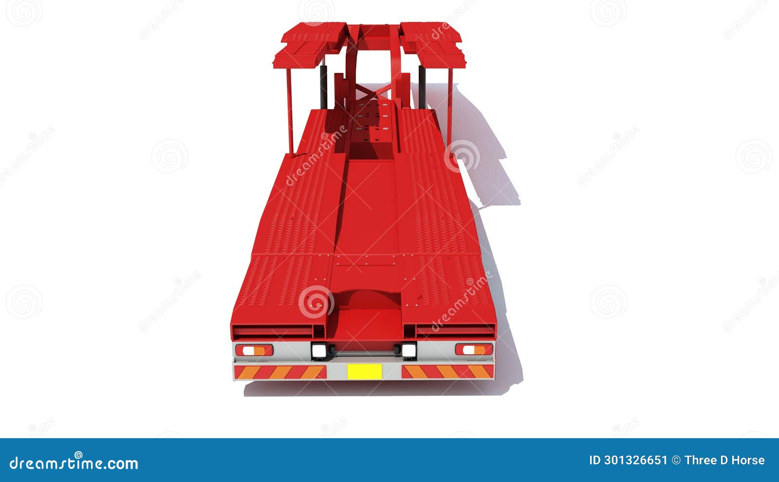 Platform Transporter Trailer 3D Rendering on White Background Stock ...