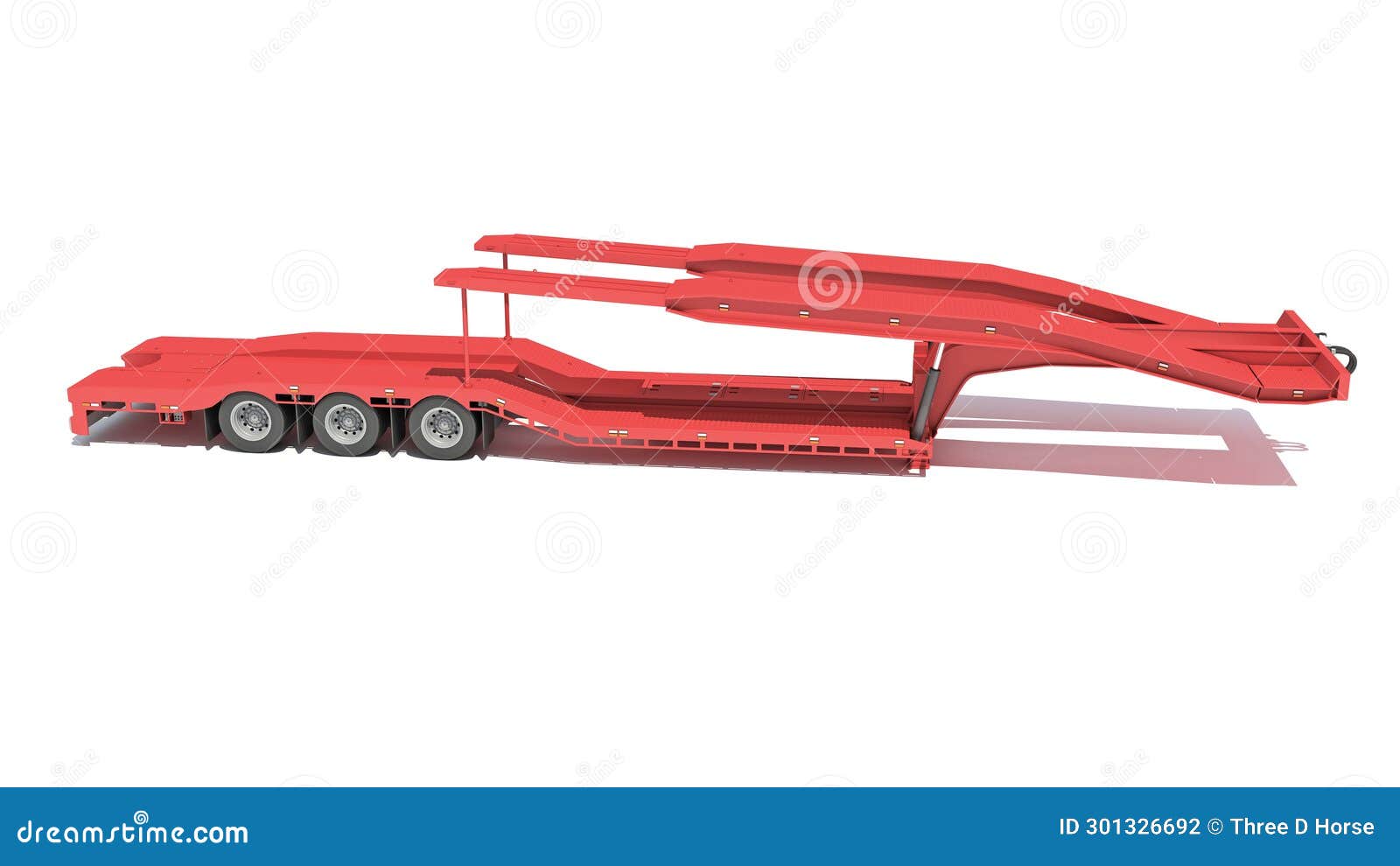 Platform Transporter Trailer 3D Rendering on White Background Stock ...