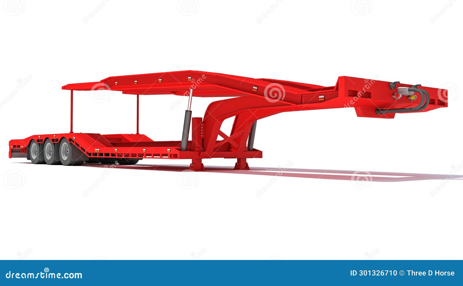 Platform Transporter Trailer 3D Rendering on White Background Stock ...