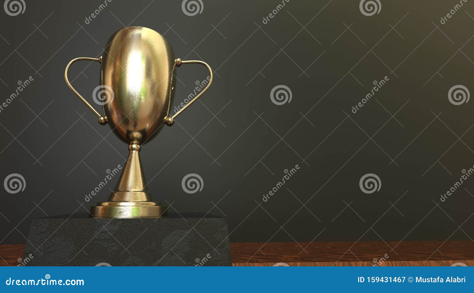 Platform with Trophy Award Black Background Stock Illustration ...