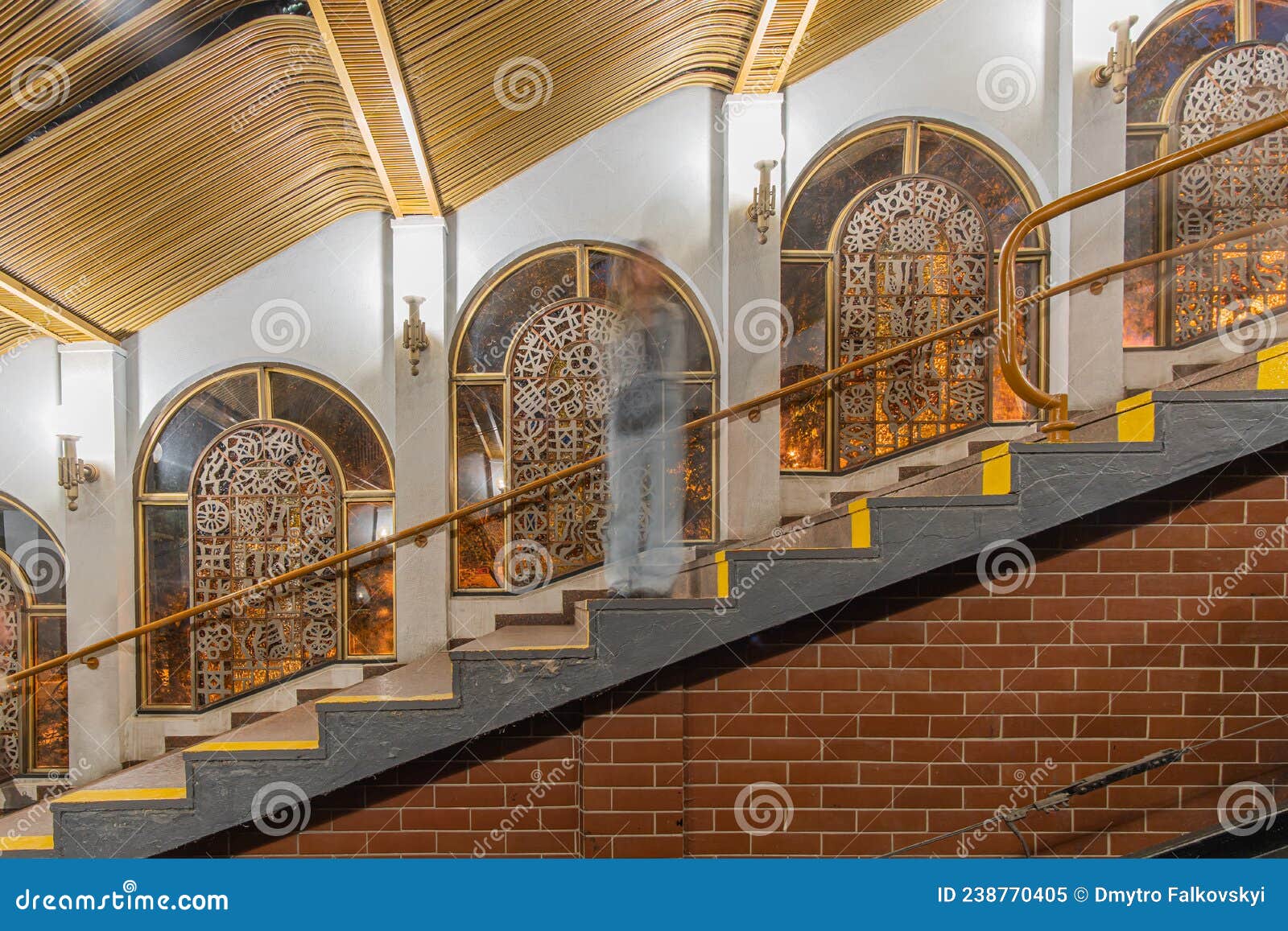 Platform of the Upper Station of the Kyiv Funicular Side View, Interior ...