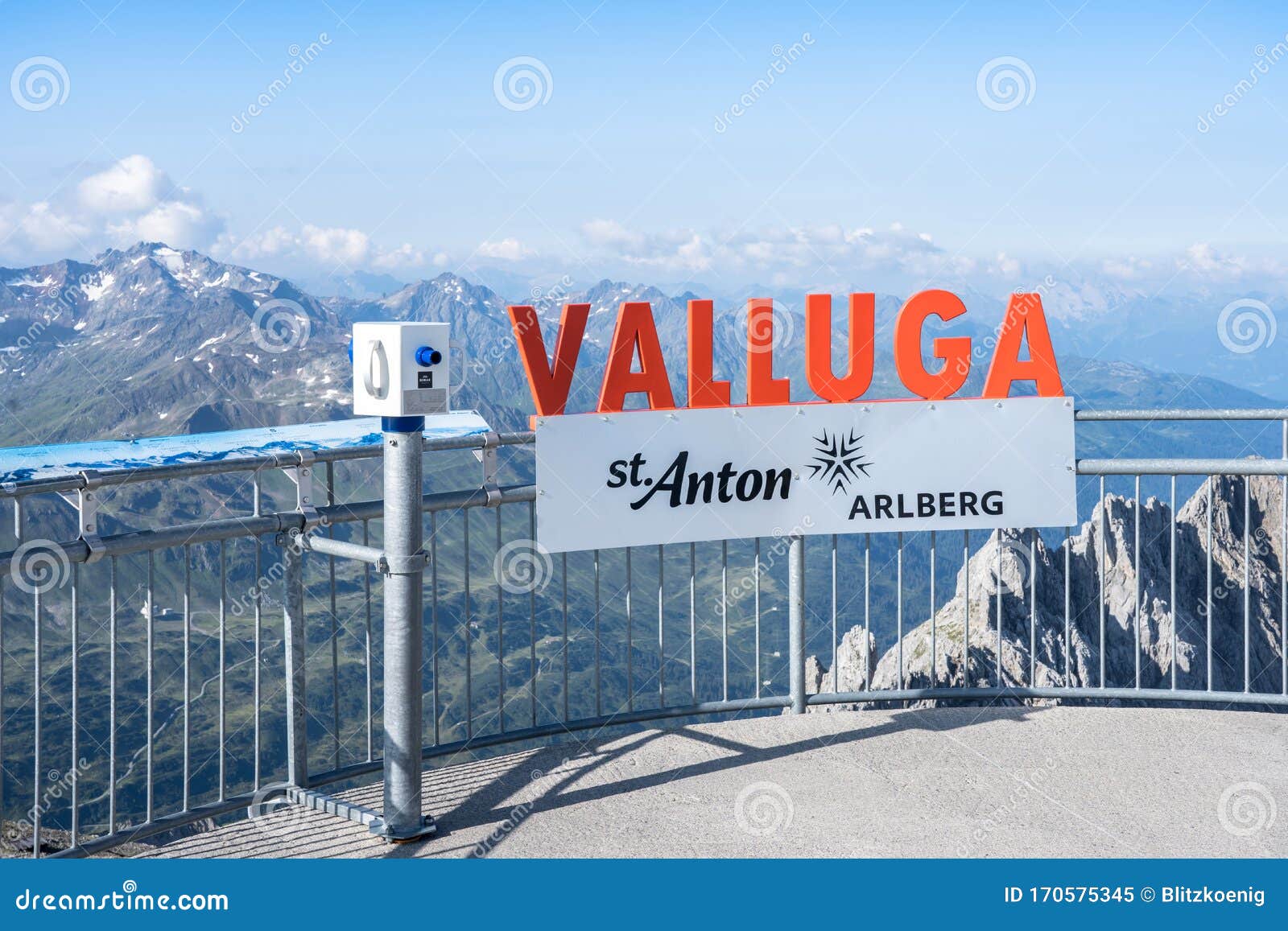 Platform at Valluga on the Top of Mountains in St.Anton, Austria Stock ...