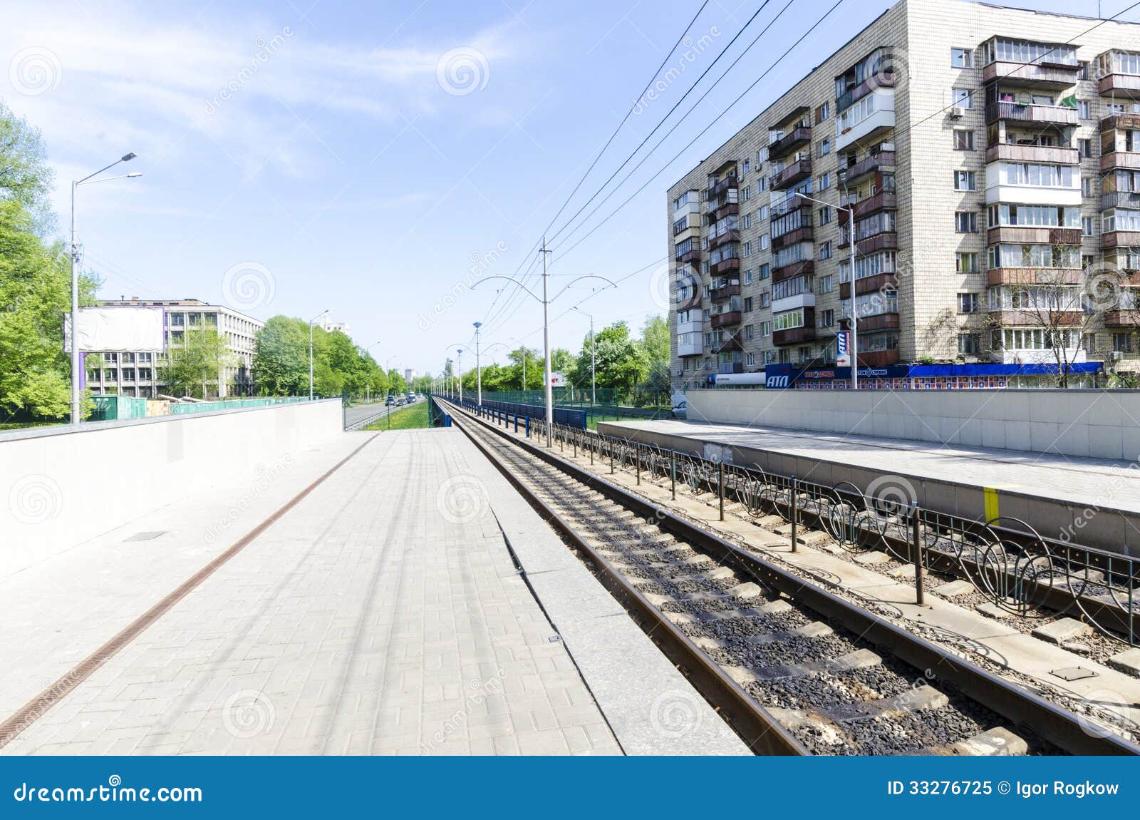 The Platform and the Way the Light Rail in Kiev. Ukraine Editorial ...