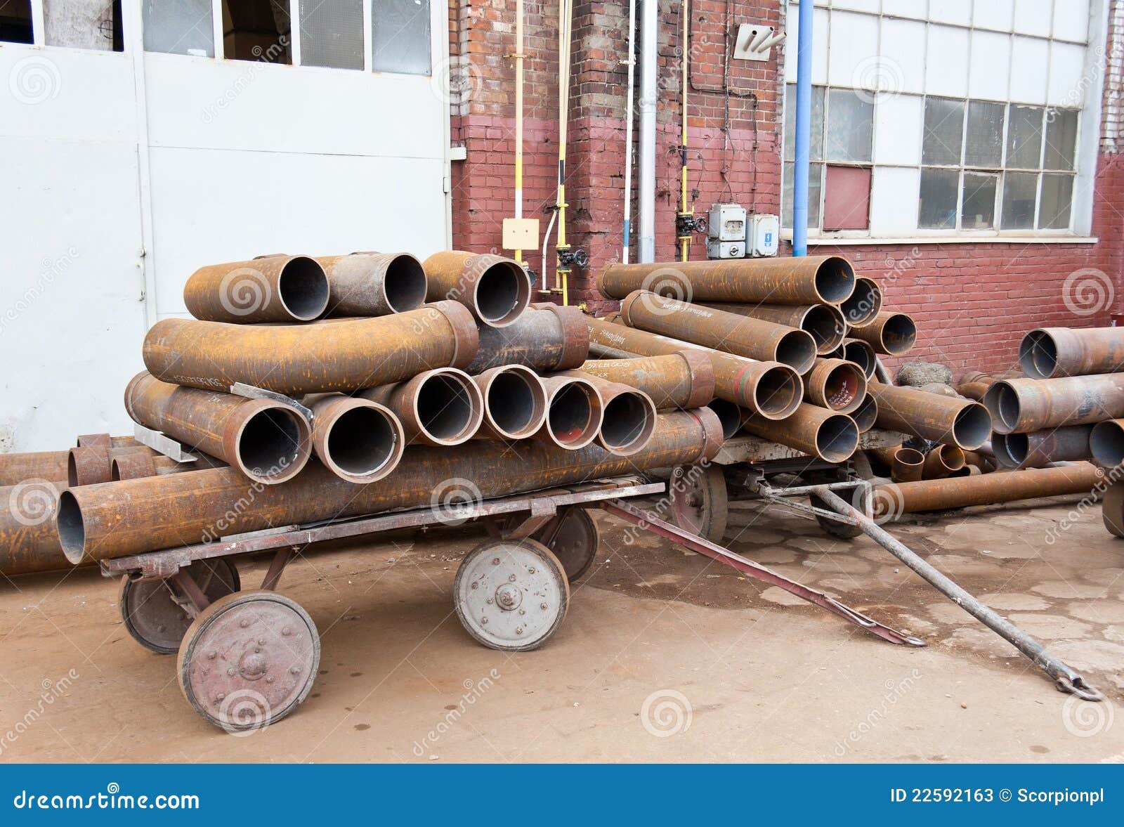 Platform on Wheels and Pipes. Stock Image - Image of element, industry ...