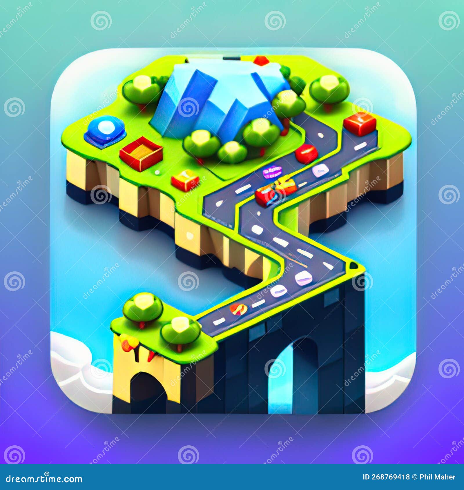 Platformer Software App Icon. Generative AI. Stock Illustration ...