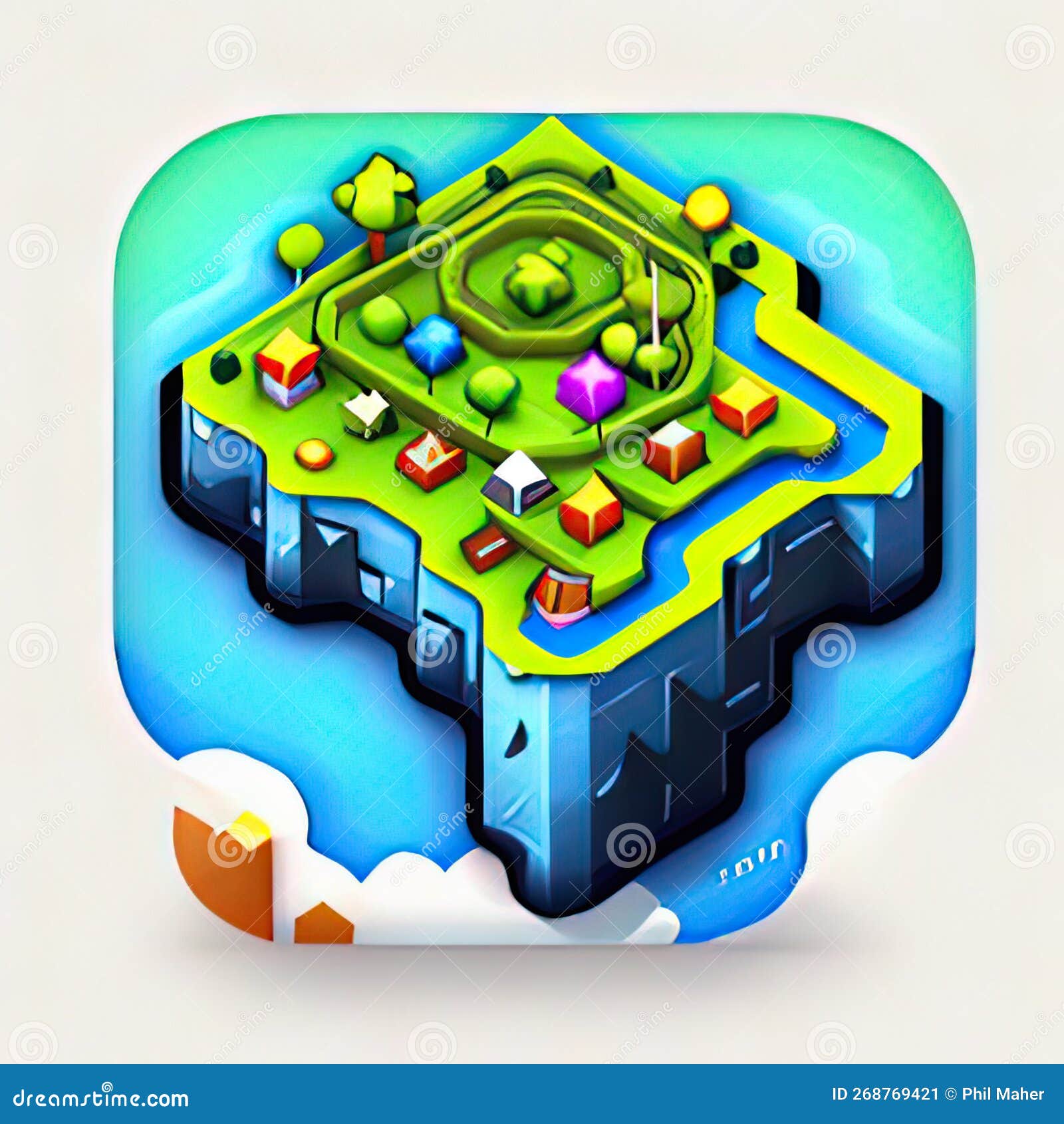 Platformer Software App Icon. Generative AI. Stock Illustration ...