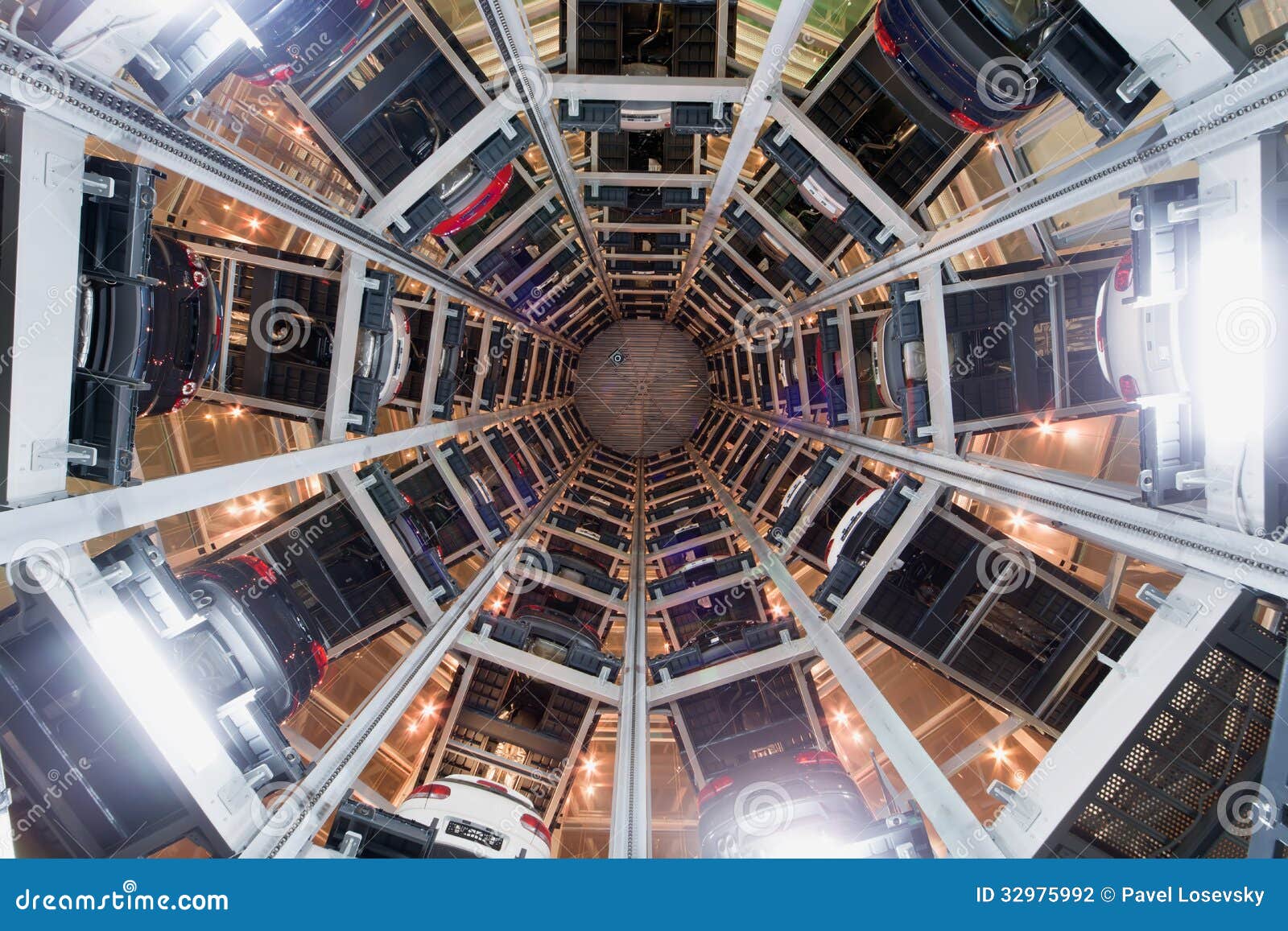 Platforms with Automobiles Arranged in a Circle Stock Photo - Image of ...