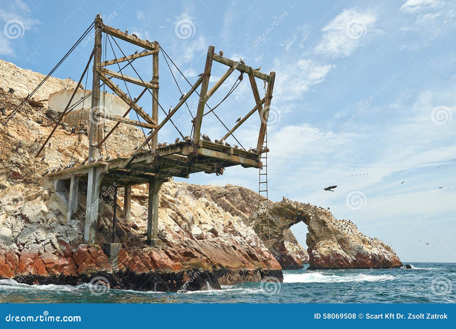 Platforms at Ballestas-island Stock Photo - Image of island, platforms ...