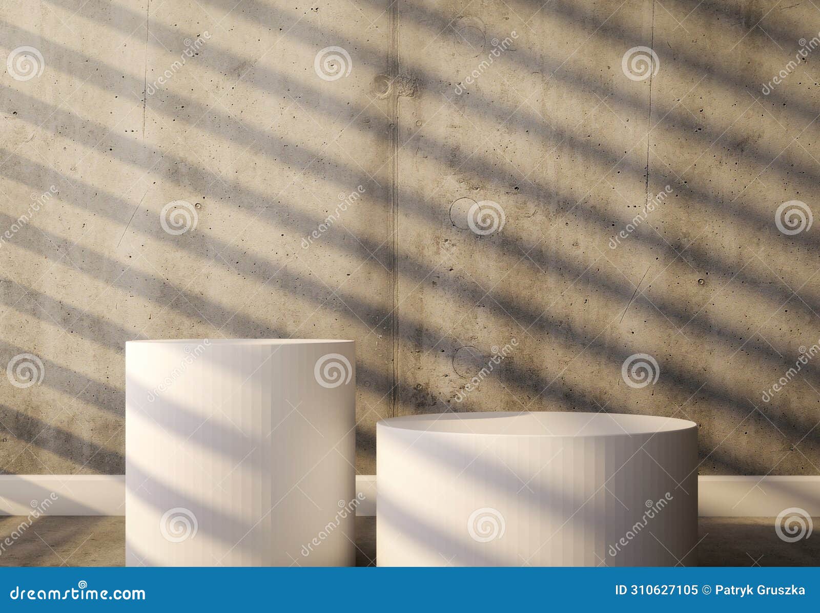 Platforms in the Shape of Cylinders Against the Background of an ...