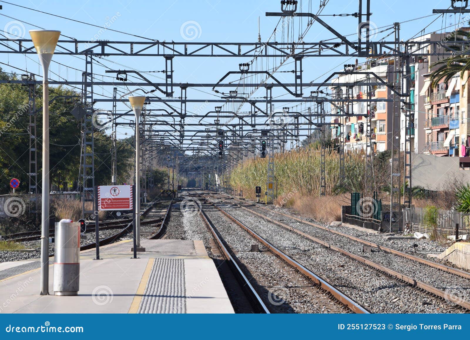 Platforms and Train Tracks. Stock Image - Image of electricity, track ...