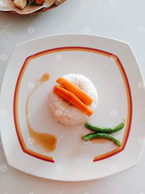 Plating food rice stock image. Image of plating, rice - 265857437