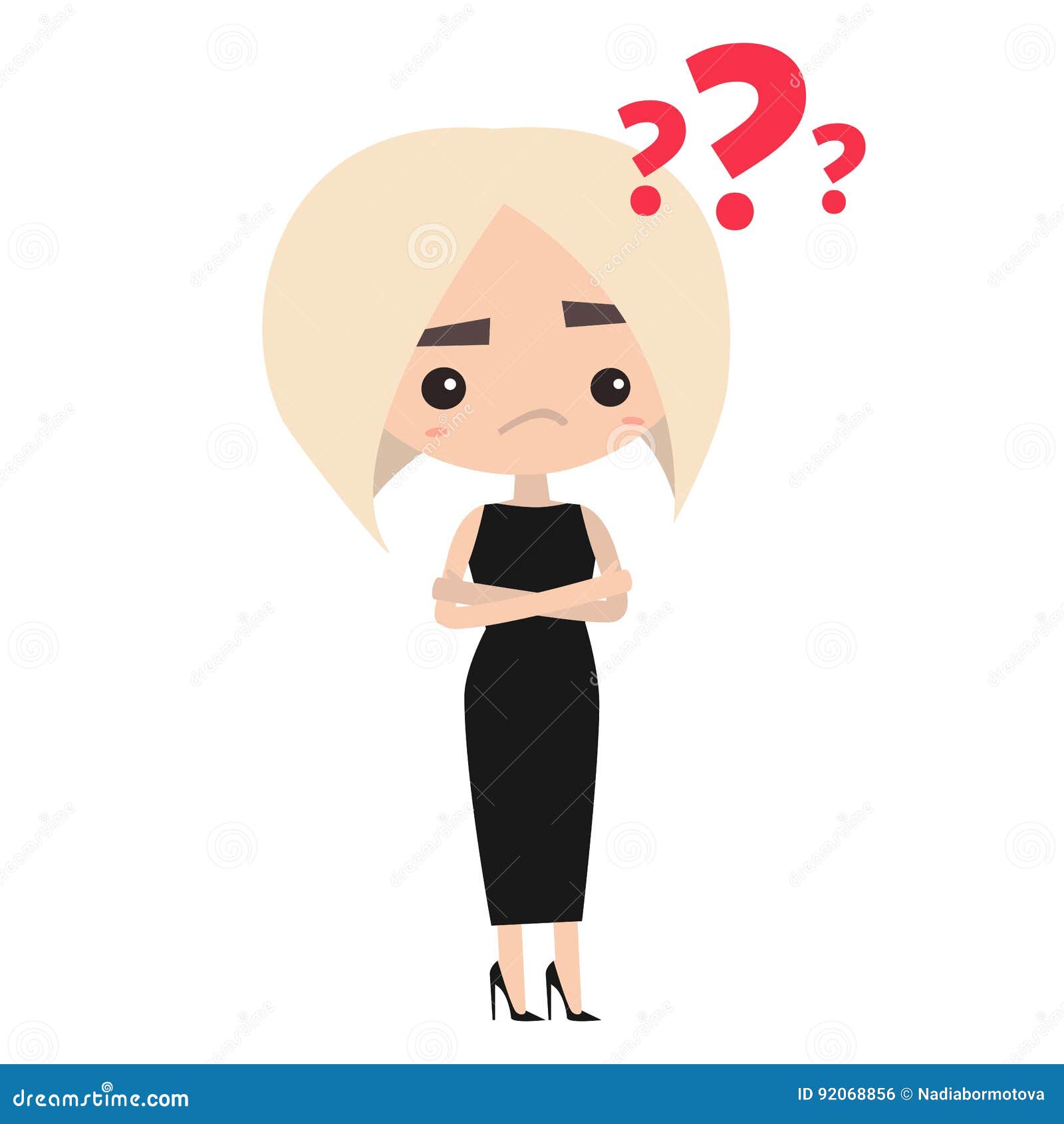 Platinum Blonde Lady is Asking a Question Stock Illustration ...