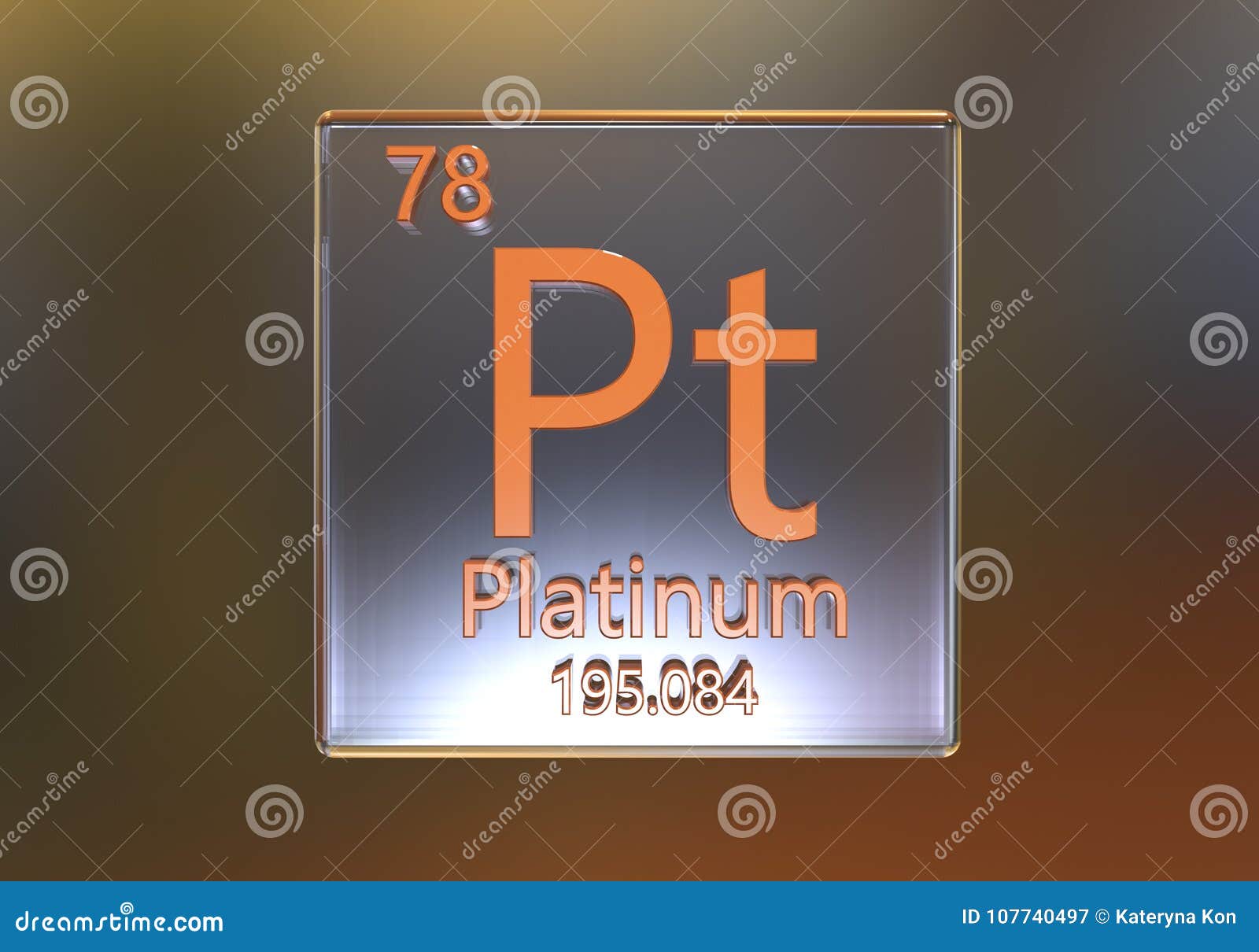 Platinum Chemical Element With 78 Atomic Number, Atomic Mass And ...