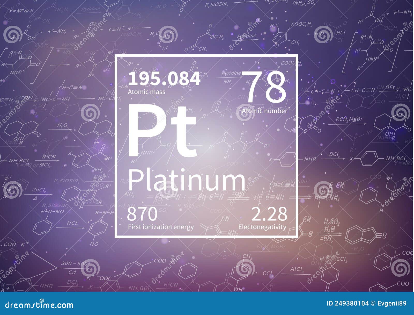 Platinum Chemical Element with First Ionization Energy, Atomic Mass and ...