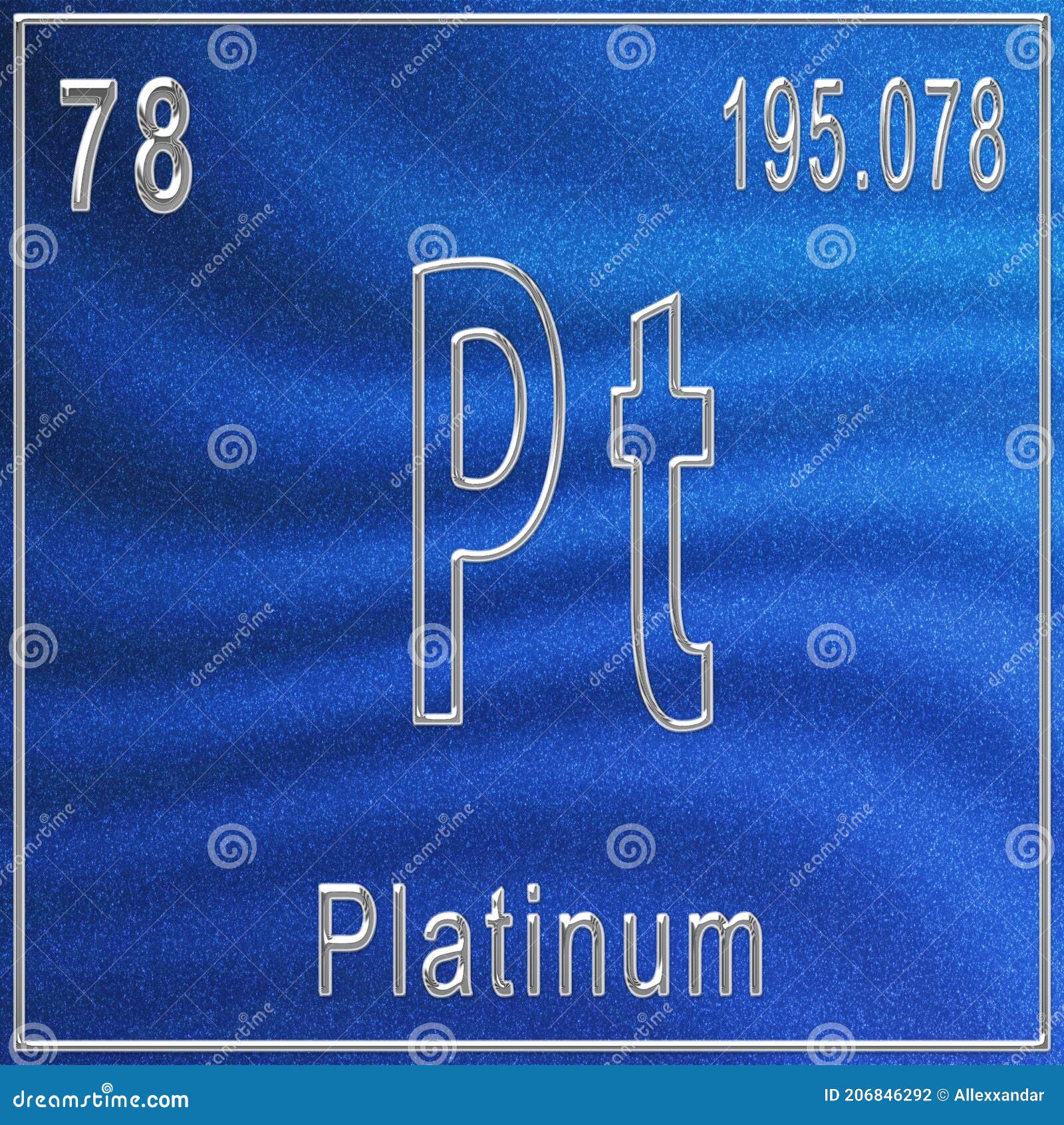 Platinum Chemical Element, Sign with Atomic Number and Atomic Weight ...