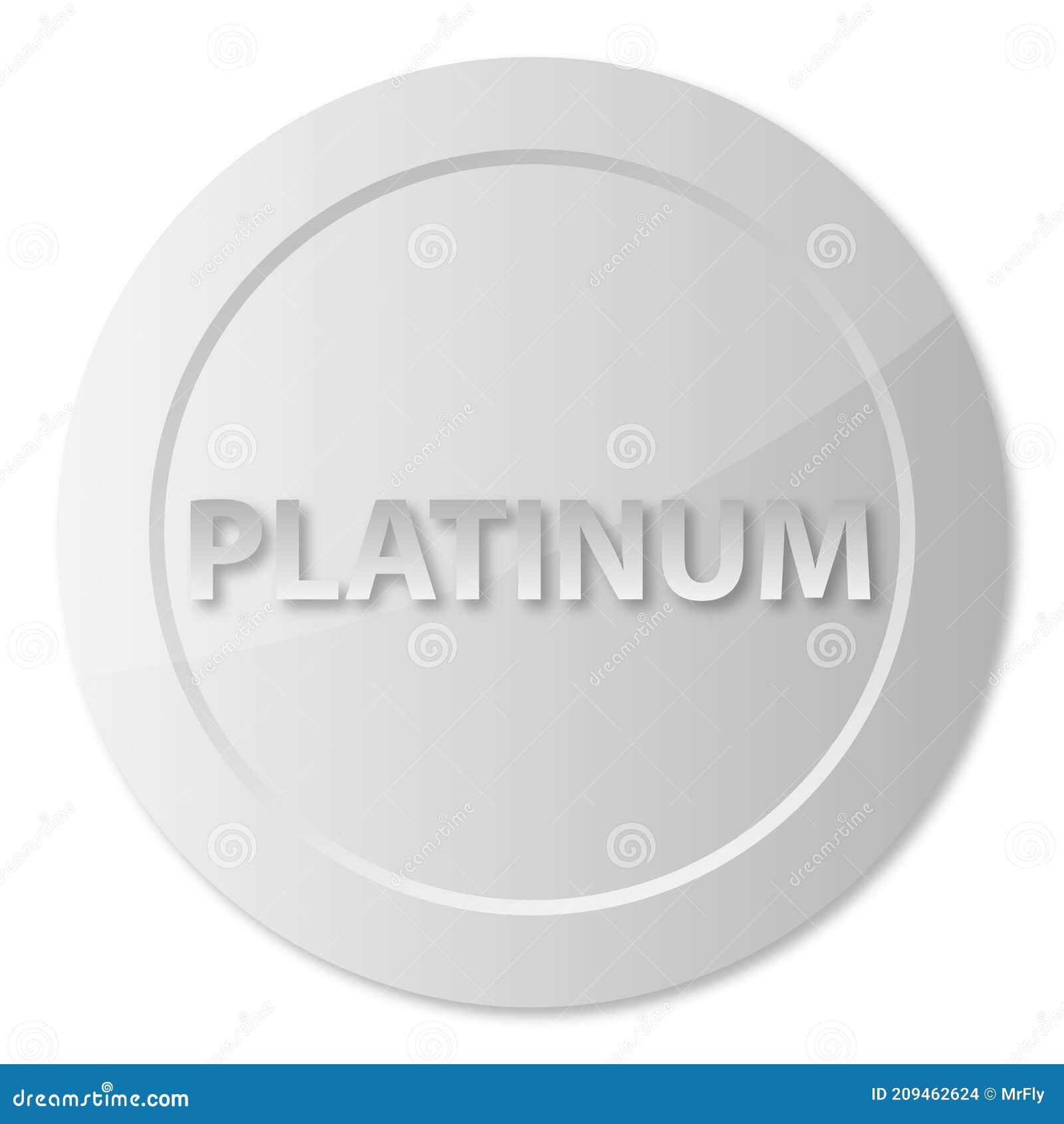 Platinum Coin Isolated on White, Vector Illustration Stock Vector ...