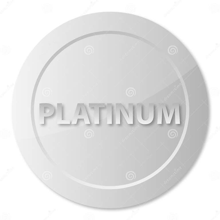 Platinum Coin Isolated on White, Vector Illustration Stock Vector ...