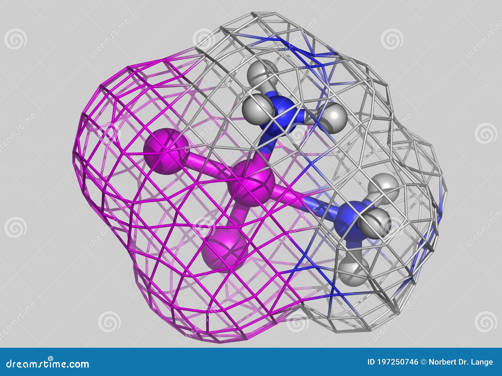 Platinum Complex Molecular Model Stock Illustration - Illustration of ...