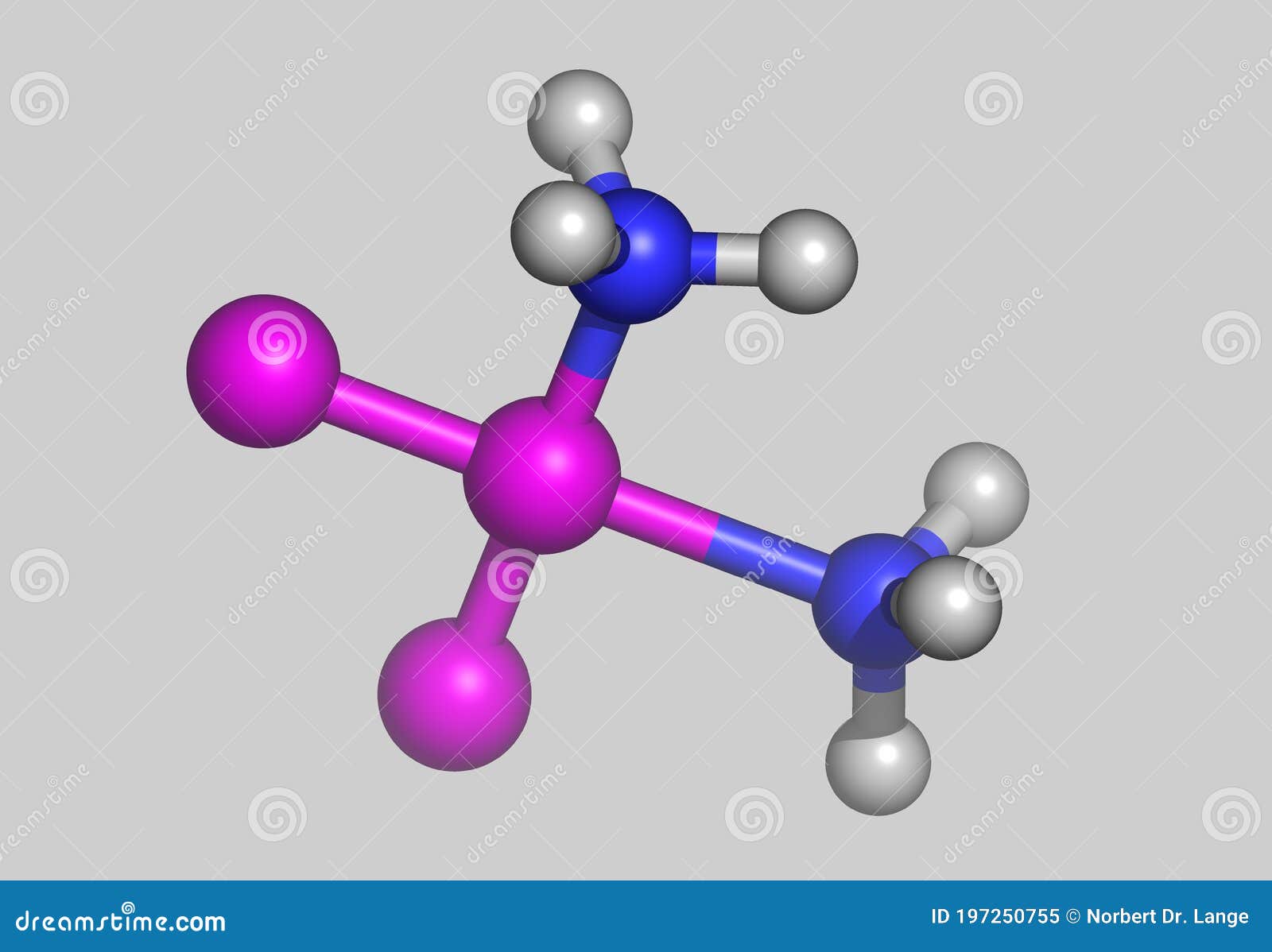 Platinum Complex Molecular Model Stock Illustration - Illustration of ...