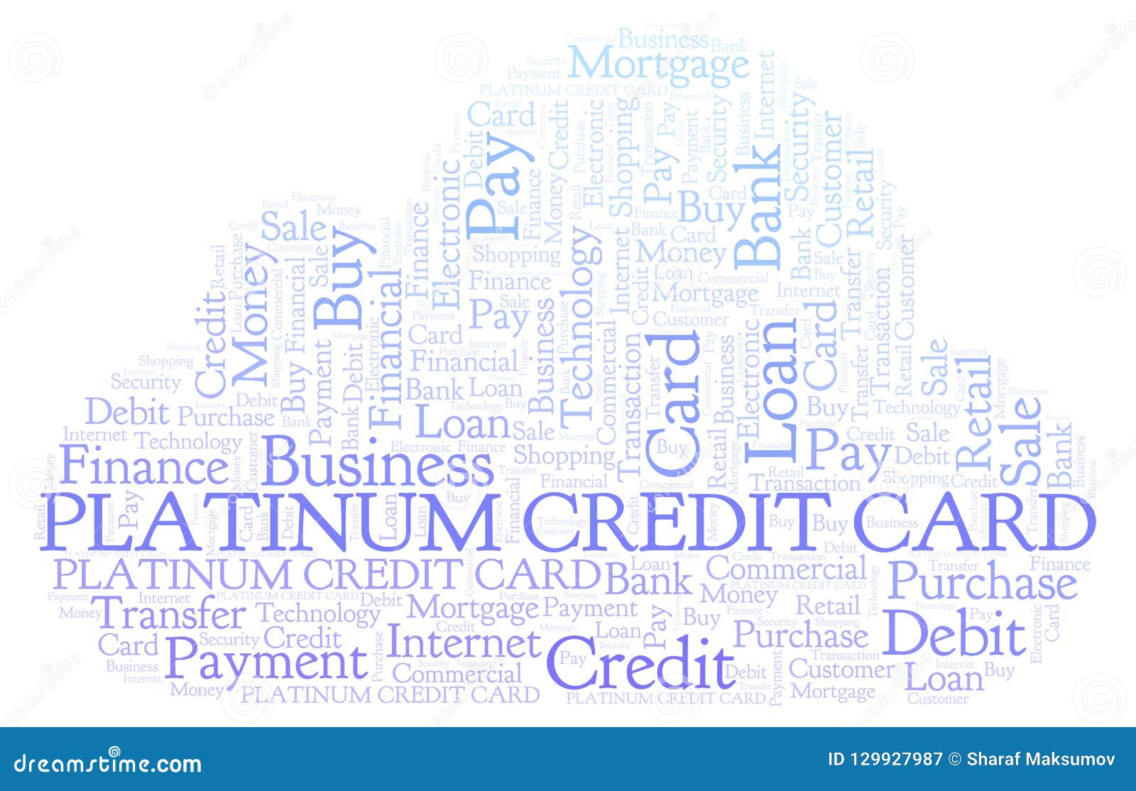 Platinum Credit Card Word Cloud. Stock Illustration - Illustration of ...