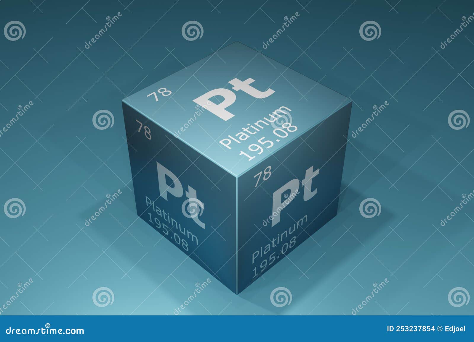 Platinum, 3D Rendering of Symbols of the Elements of the Periodic Table ...