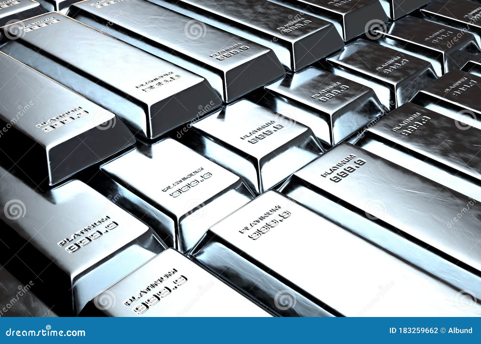 Platinum Ingot Pile stock illustration. Illustration of render - 183259662