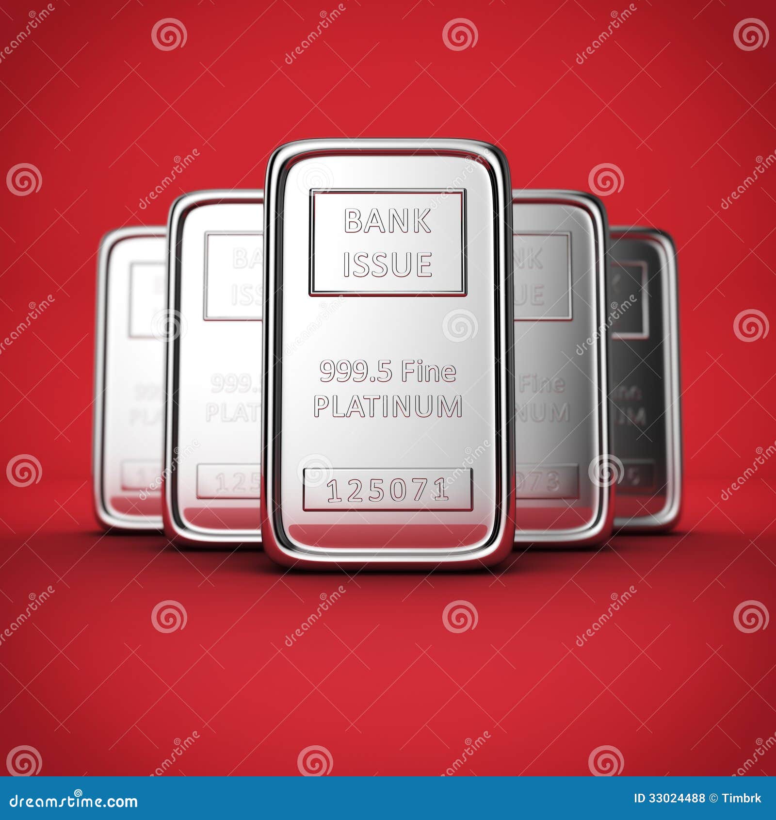 Platinum ingots on red stock illustration. Illustration of market ...