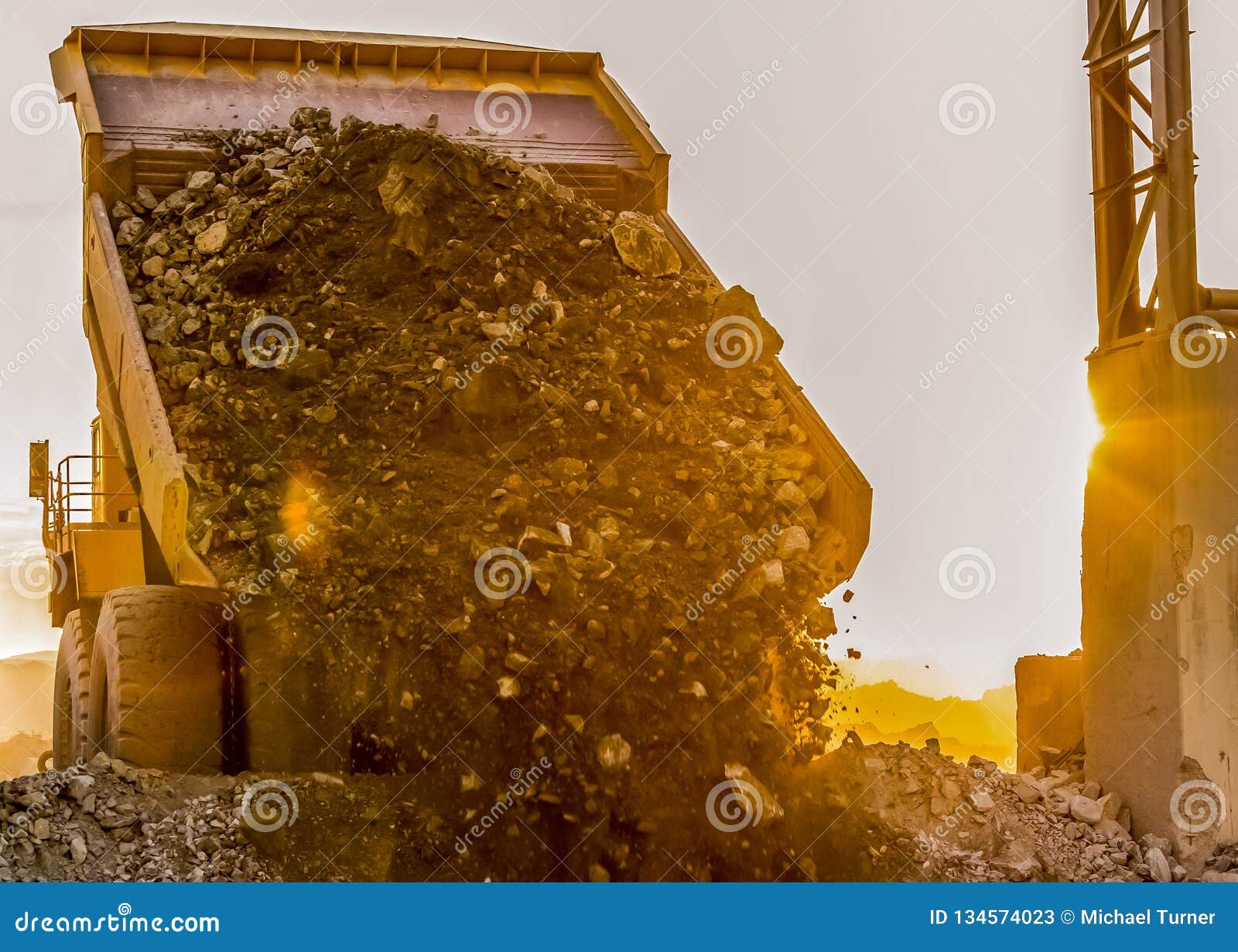 Mining Dump Trucks Transporting Platinum Ore for Processing Stock Image ...