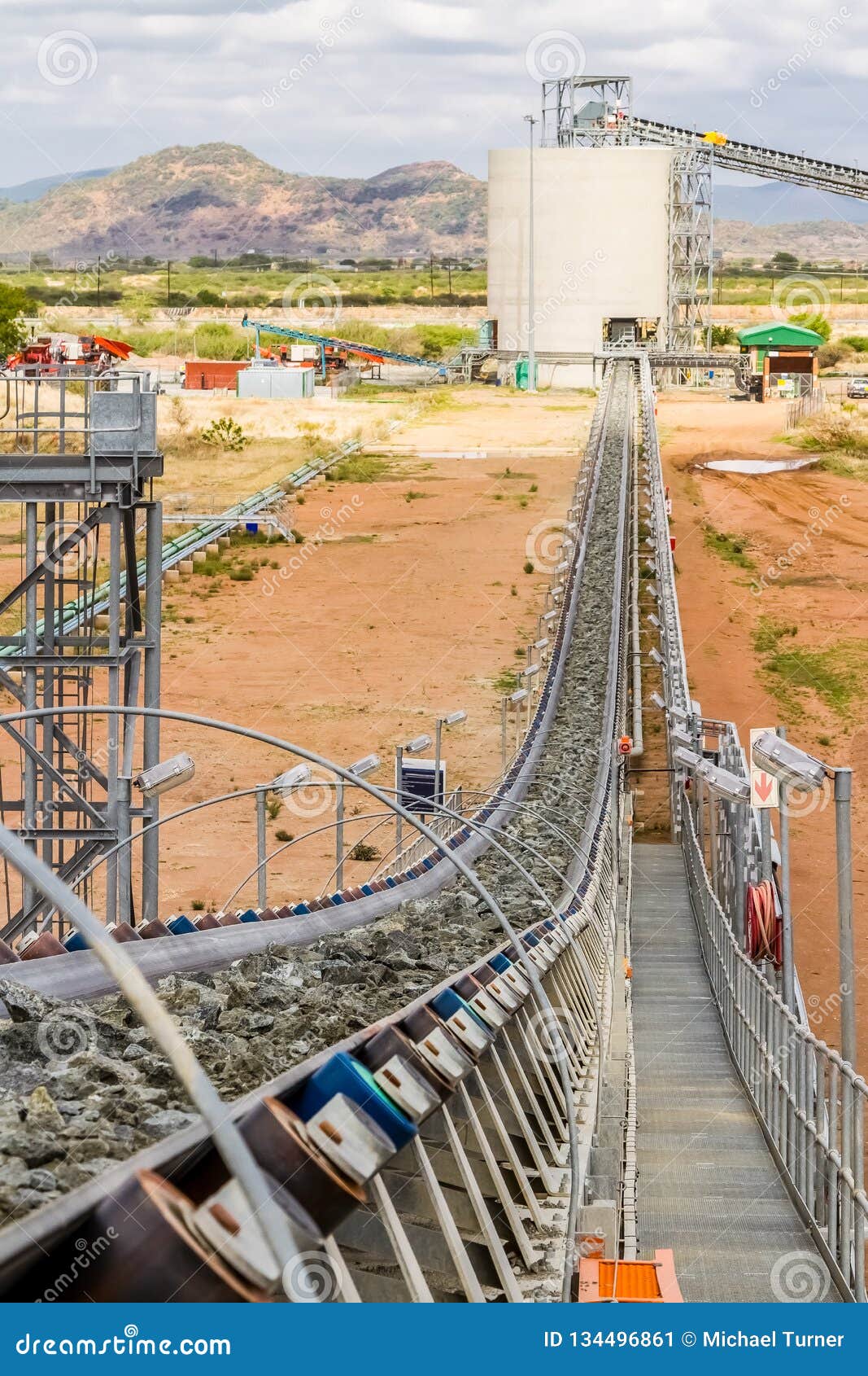 Platinum Mining And Processing Of Ore, Conveyor Belt Transporting Ore ...