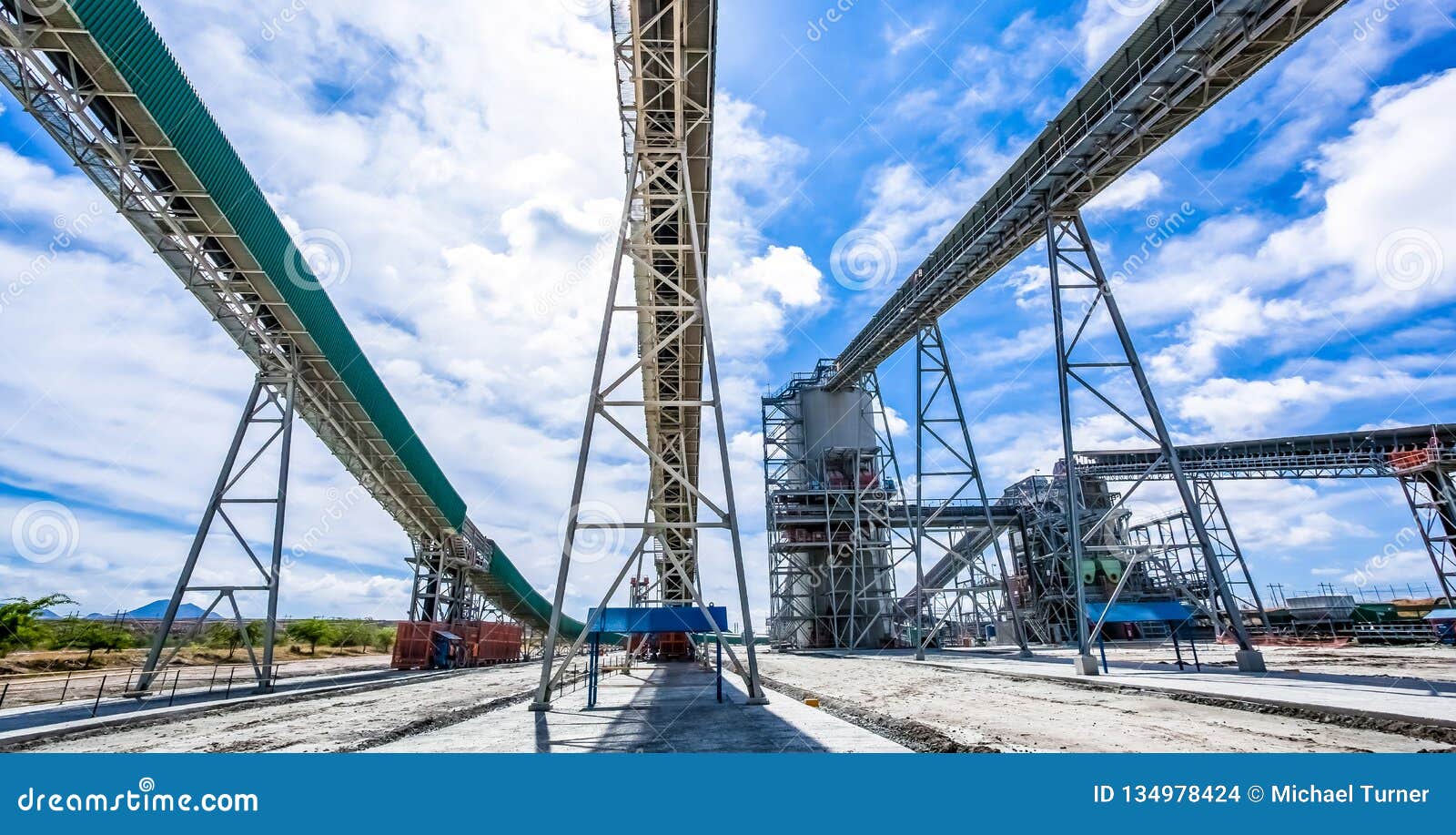 Platinum Mining and Processing of Ore, Piles of Ore Rock Being Moved ...