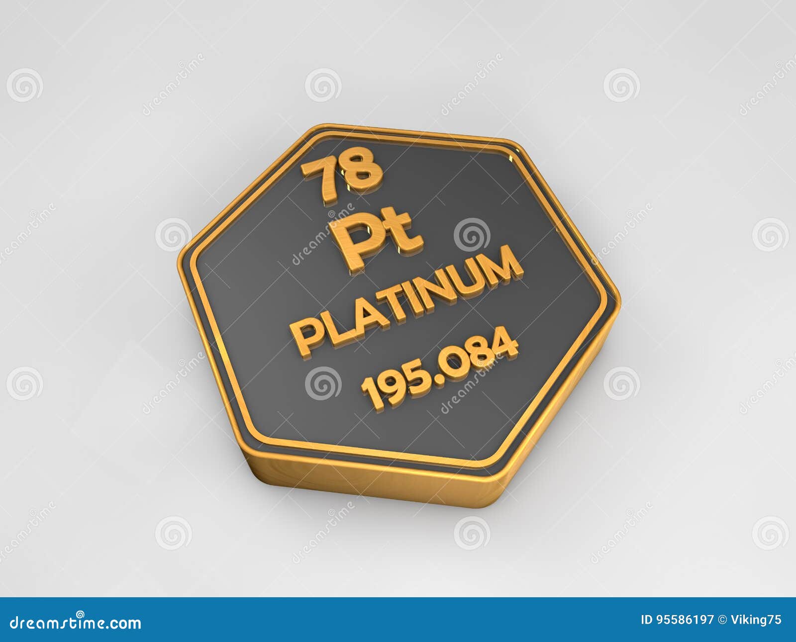 Platinum - Pt - Chemical Element Periodic Table Hexagonal Shape Stock ...
