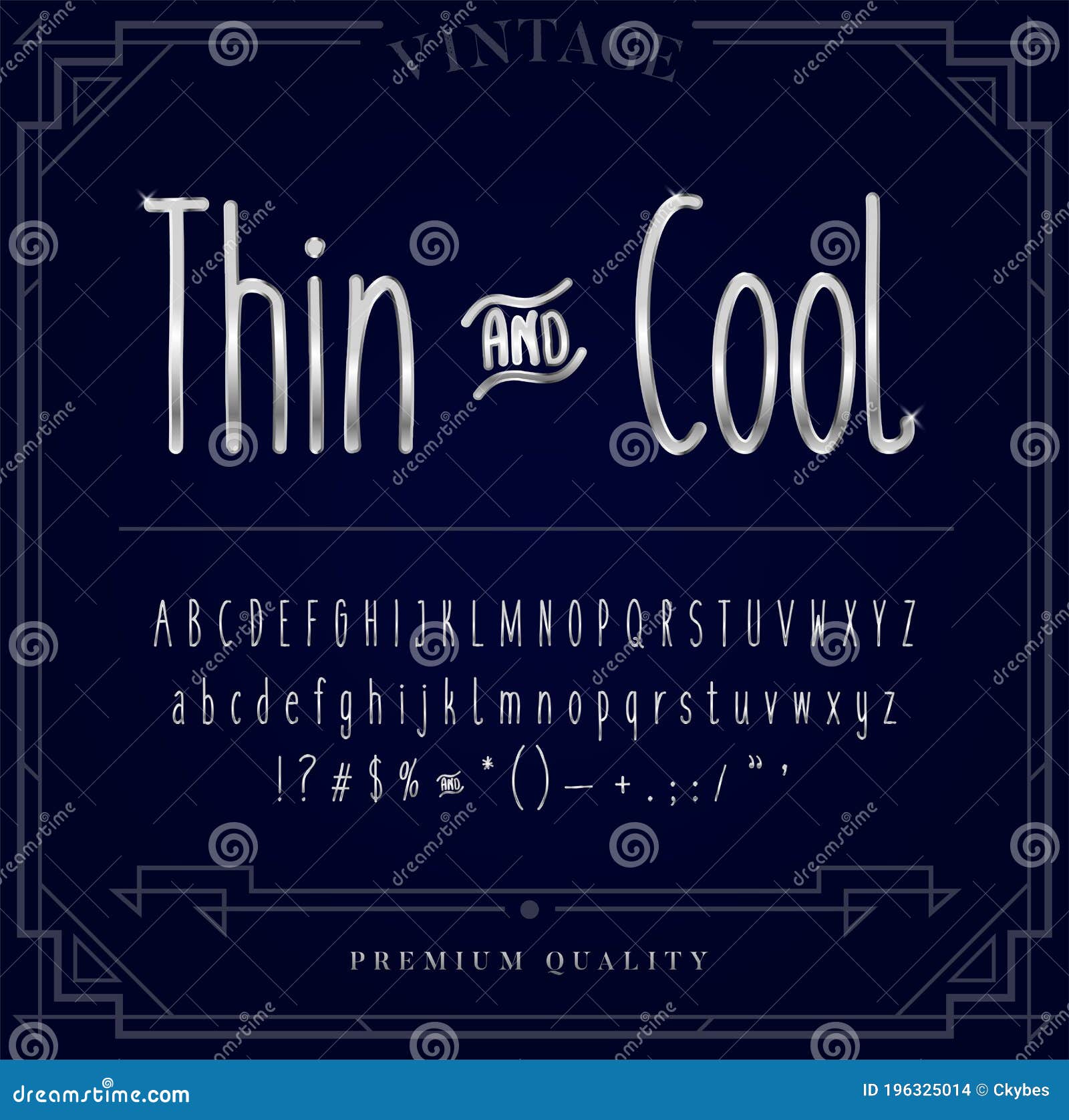 Platinum, Silver or Chrome Metallic Font Set. Letters, Numbers and ...