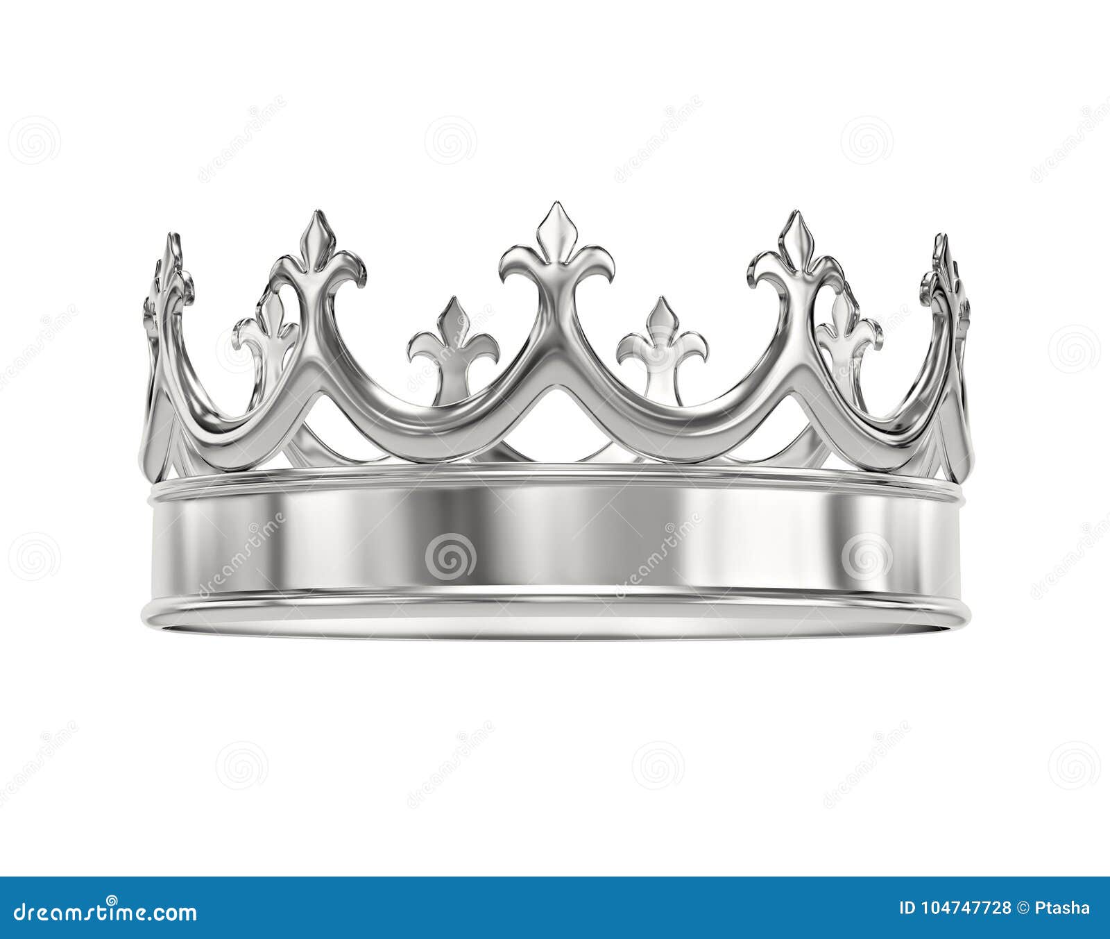 Platinum, Silver Crown with Clipping Path Stock Illustration ...