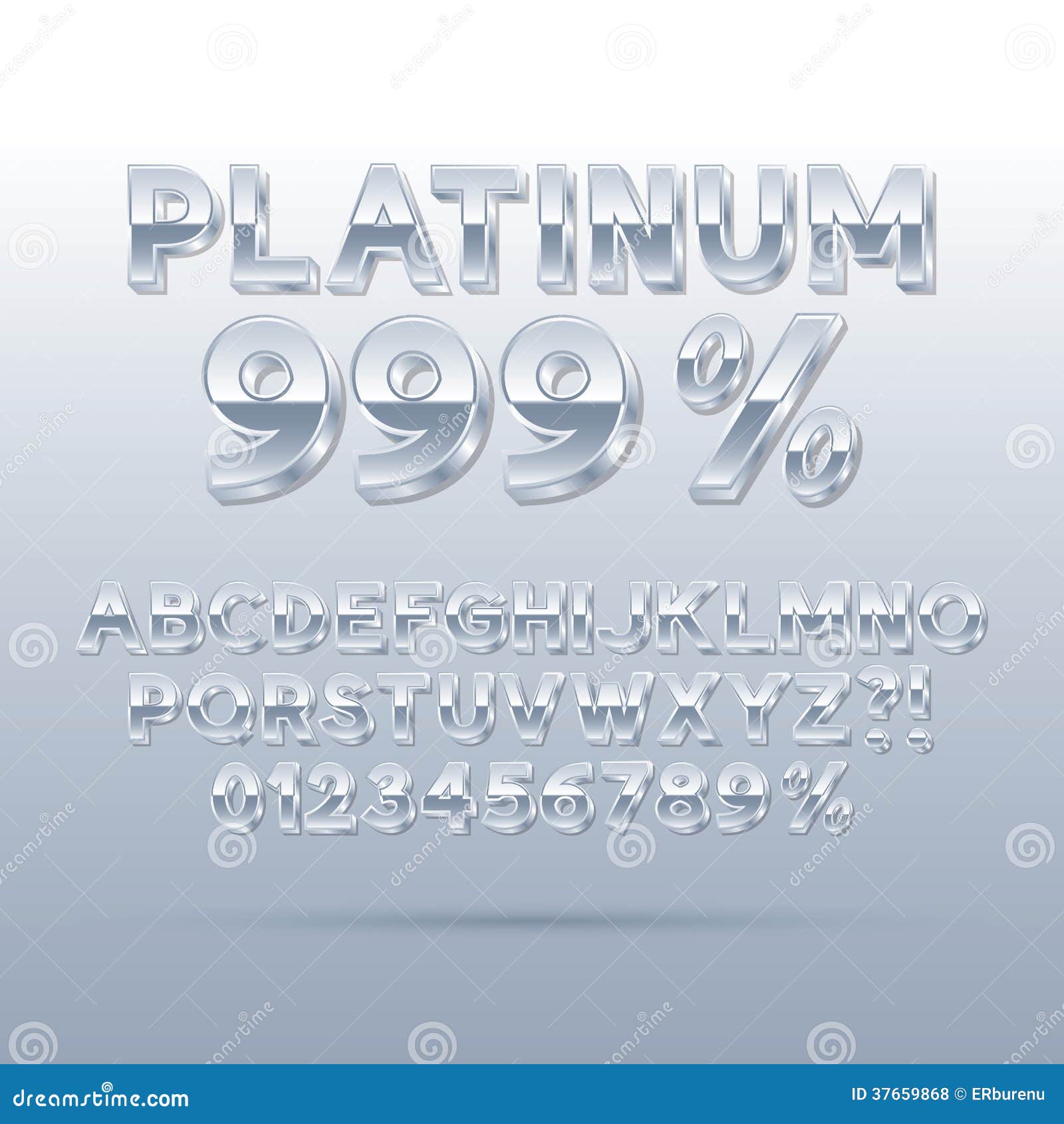 Silver Font Numbers And Letters Alphabet Typography. Vector Chrome ... Silver Font Numbers And Letters Alphabet Typography. Vector Chrome ...