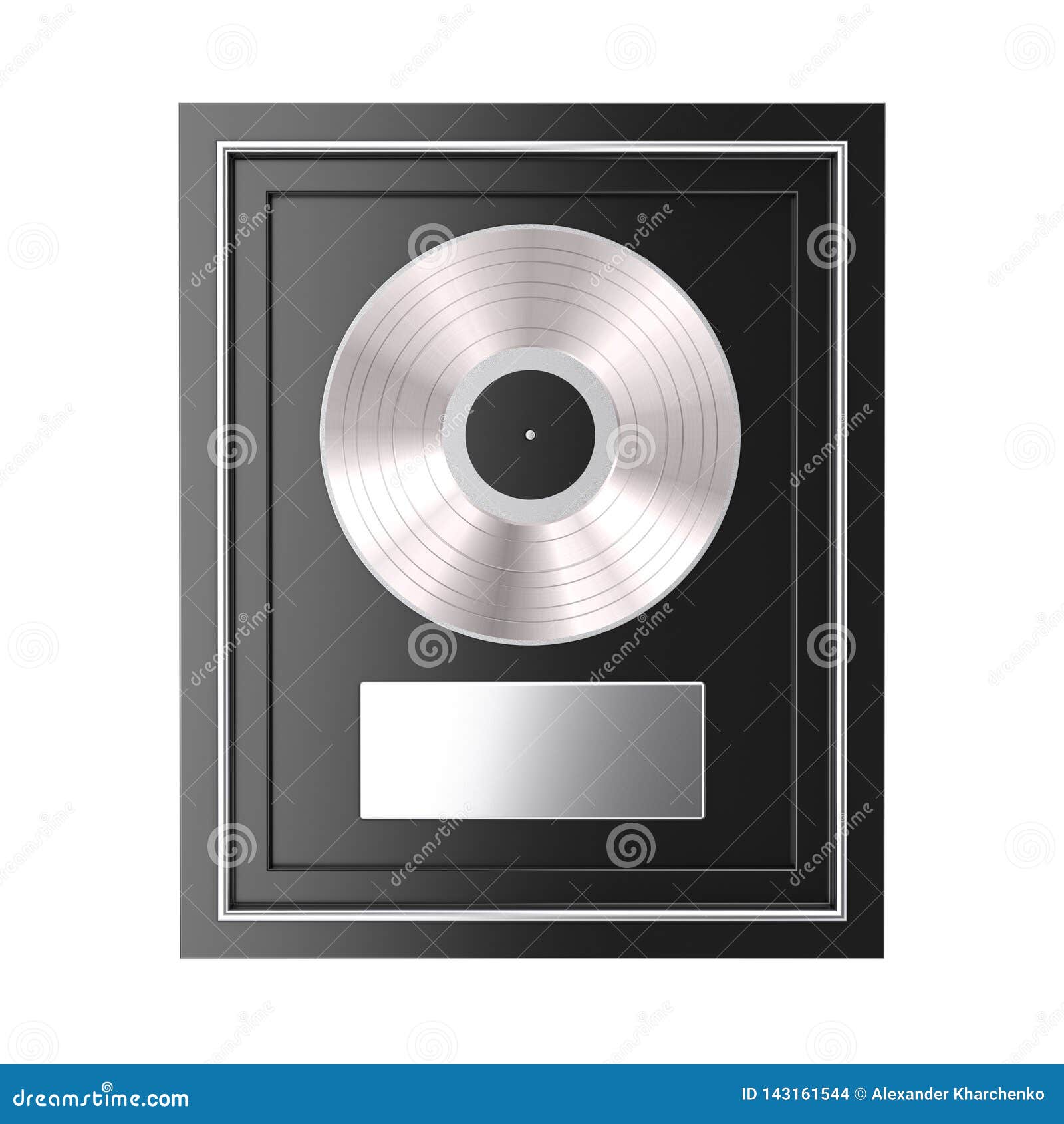 Platinum or Silver Vinyl or CD Prize Award with Label in Black Frame ...