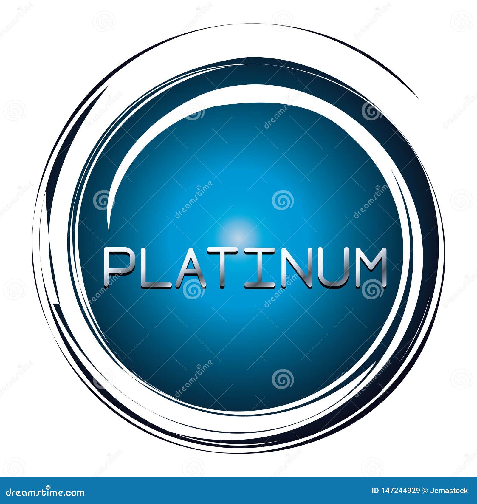 Platinum Word on Blue Button Stock Vector - Illustration of glossy ...