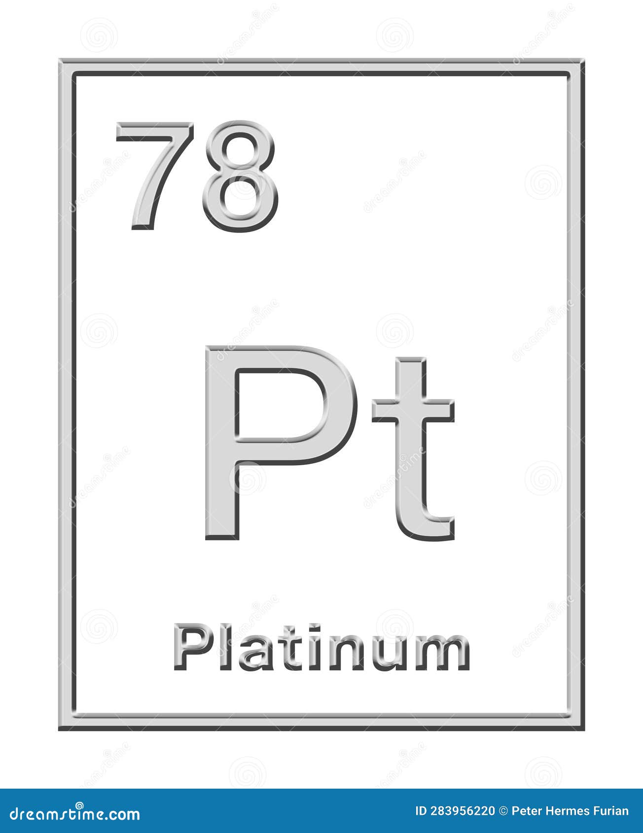 Platinum Chemical Element With 78 Atomic Number, Atomic Mass And ...