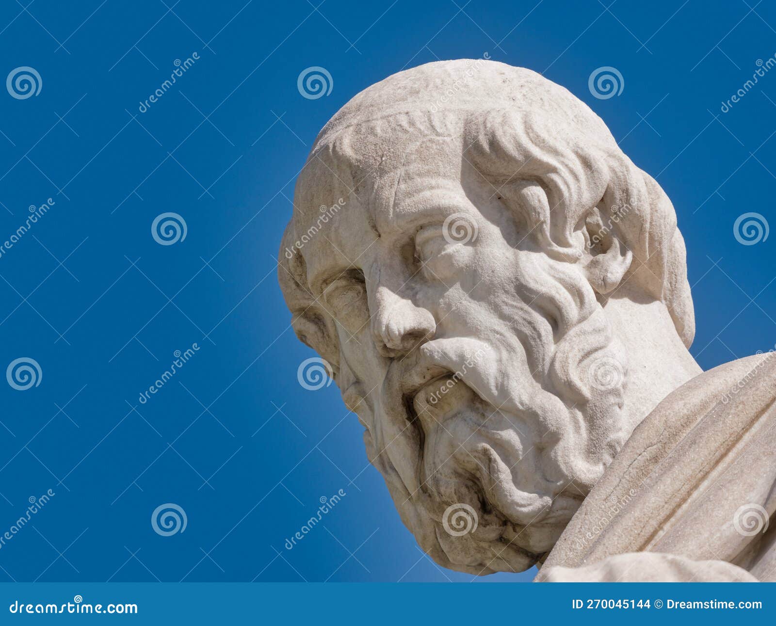 Plato, the Ancient Philosopher Marble Statue Head Under Blue Sky ...